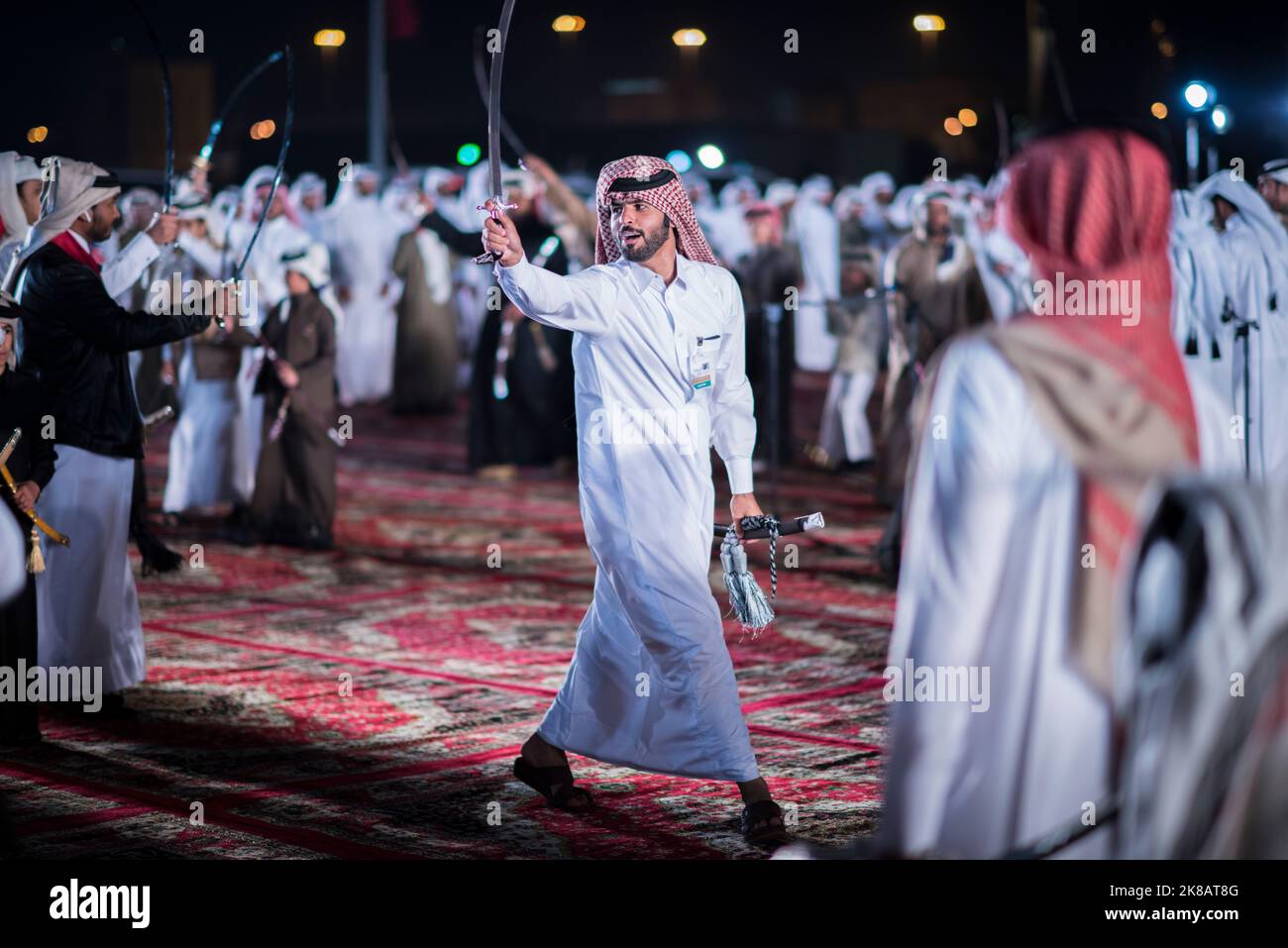 Doha,Qatar,December-18,2017: The sword dance called the "ardha" at the ...