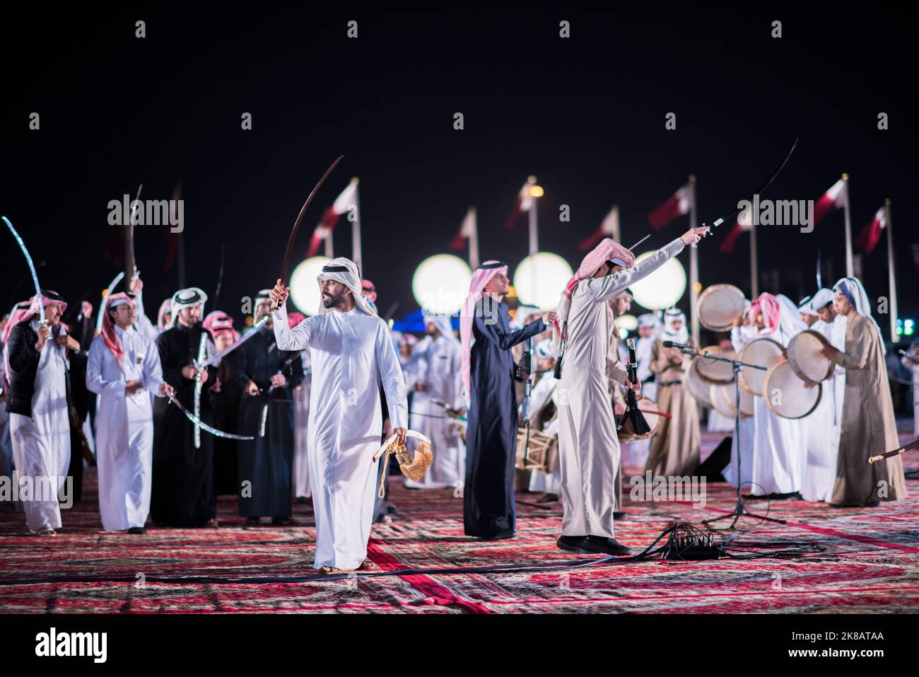 Doha,Qatar,December-18,2017: The sword dance called the "ardha" at the ...