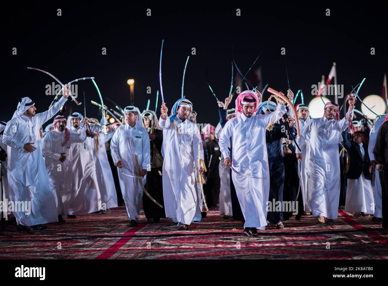 Doha,Qatar,December-18,2017: The sword dance called the "ardha" at the ...