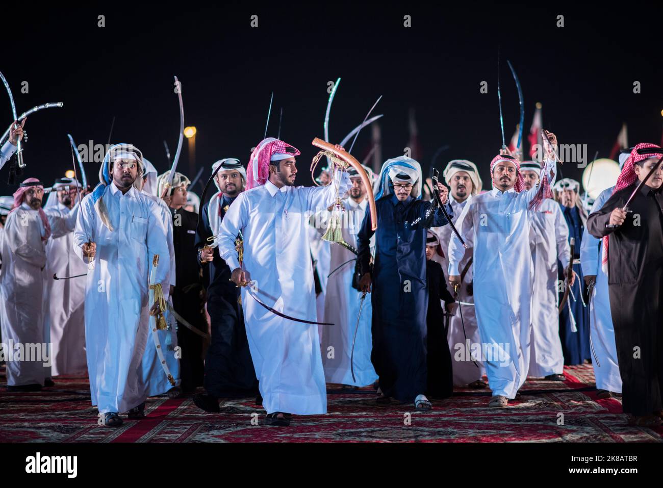 Doha,Qatar,December-18,2017: The sword dance called the "ardha" at the ...