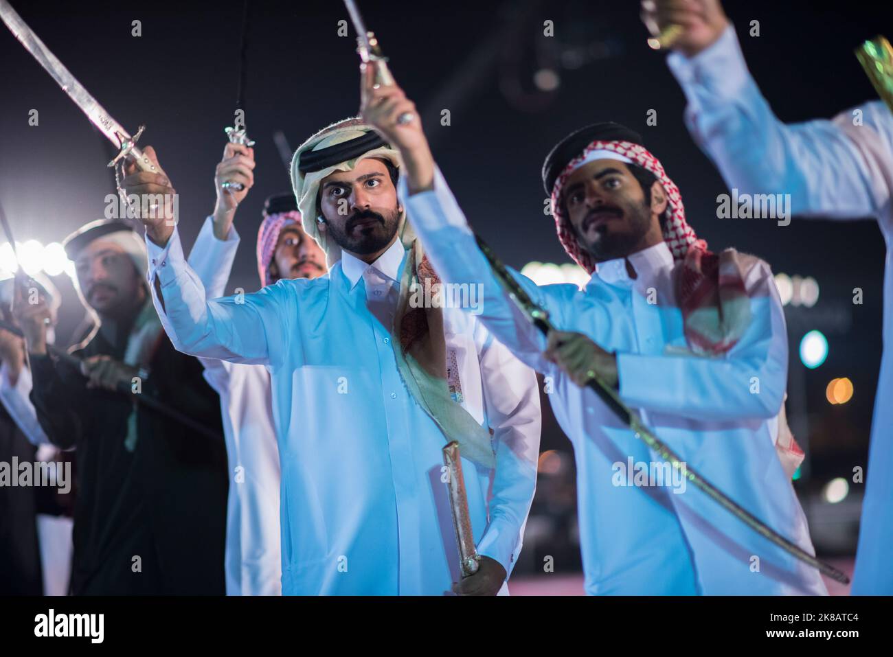 Doha,Qatar,December-18,2017: The sword dance called the "ardha" at the ...