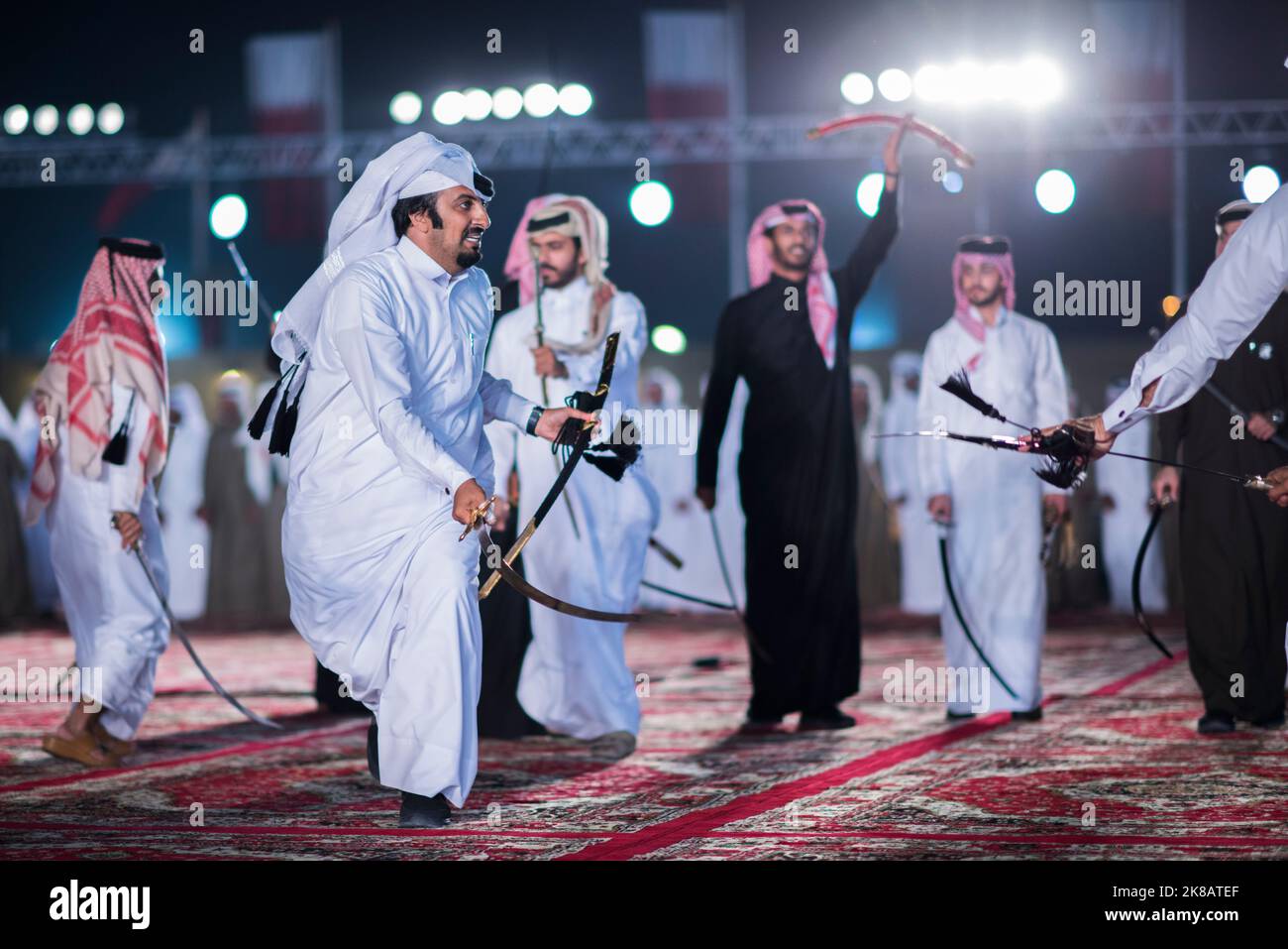 Doha,Qatar,December-18,2017: The sword dance called the "ardha" at the ...