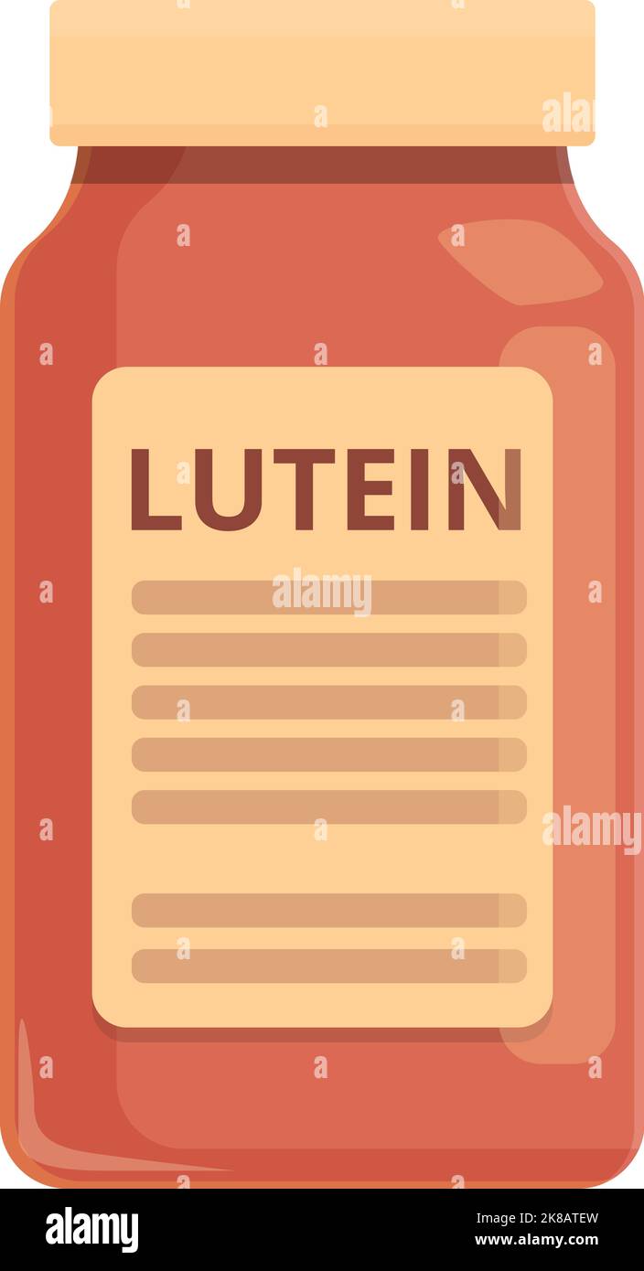 Lutein supplement icon cartoon vector. Food vitamin. Herbal health ...