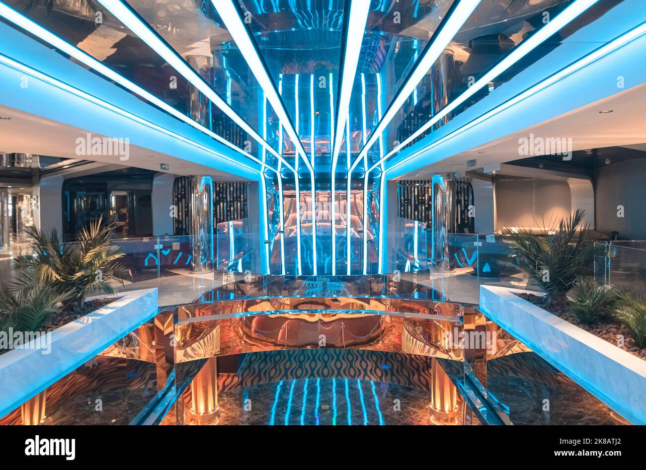 View of the gallery on deck 8 inside the cruise ship MSC Seaside, MSC ...