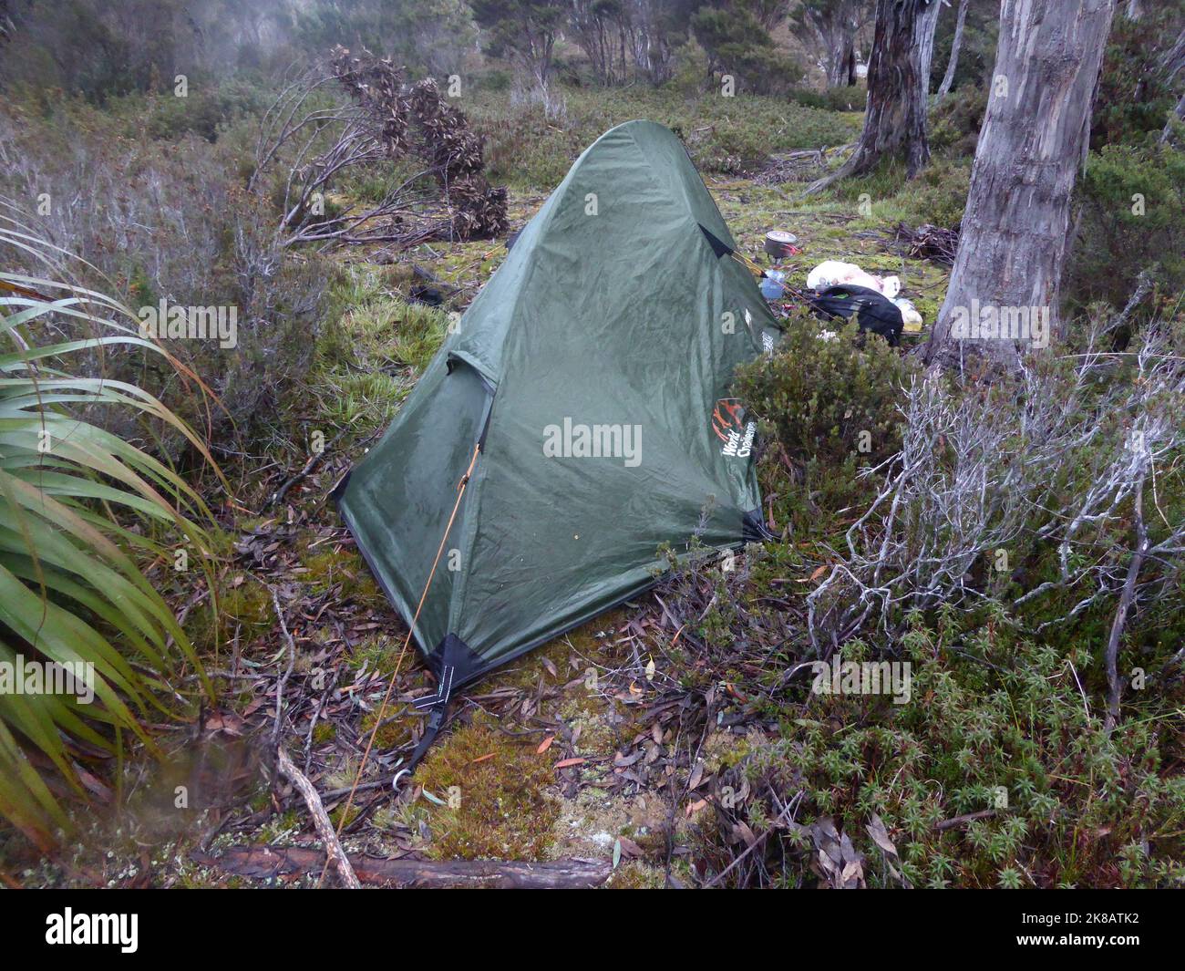 The Overland Track. Australian bushwalking track.Cradle Mountain-Lake St Clair National Park ...