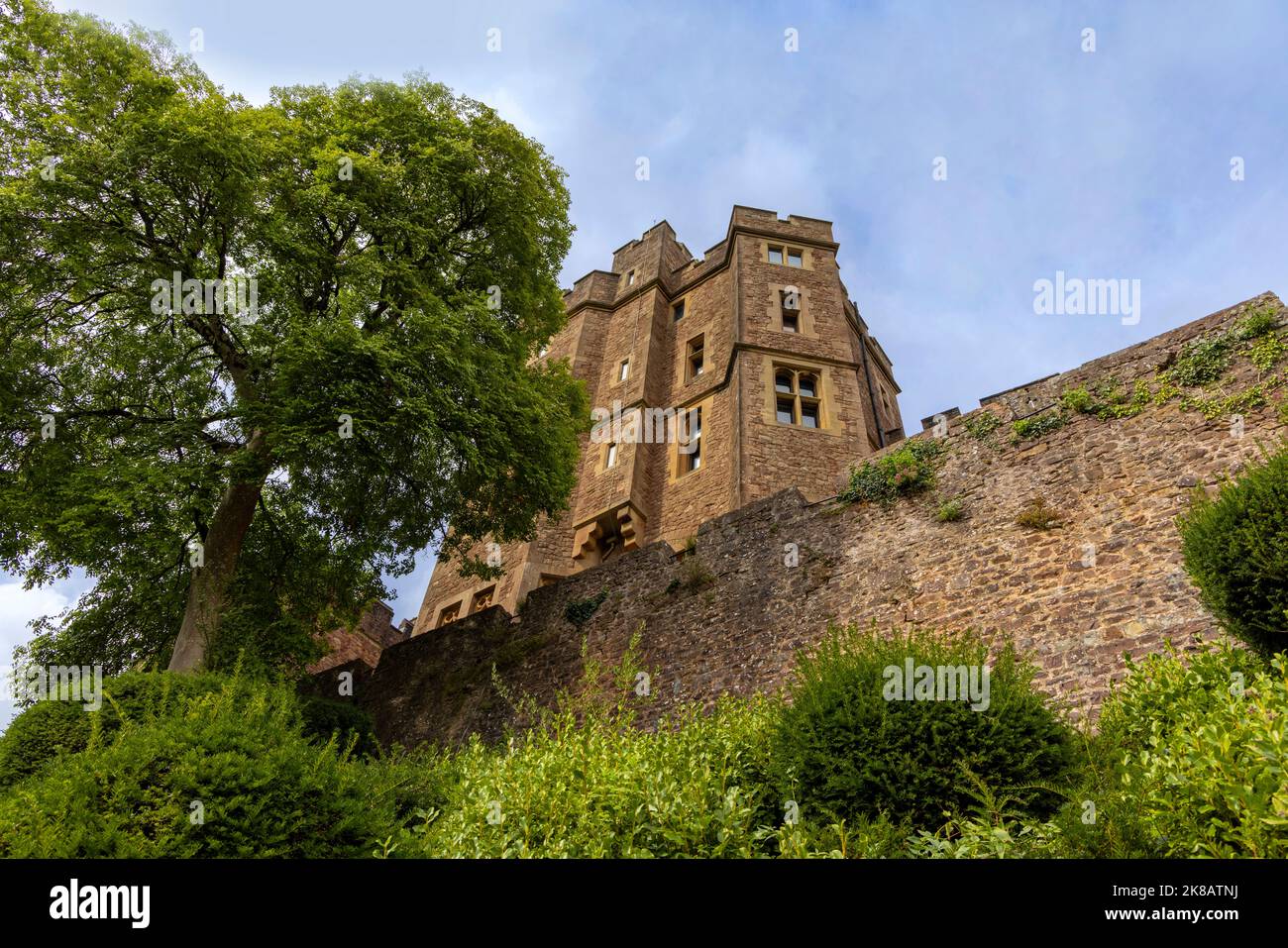 Dunster Castle, a former motte and bailey castle, now a country house ...