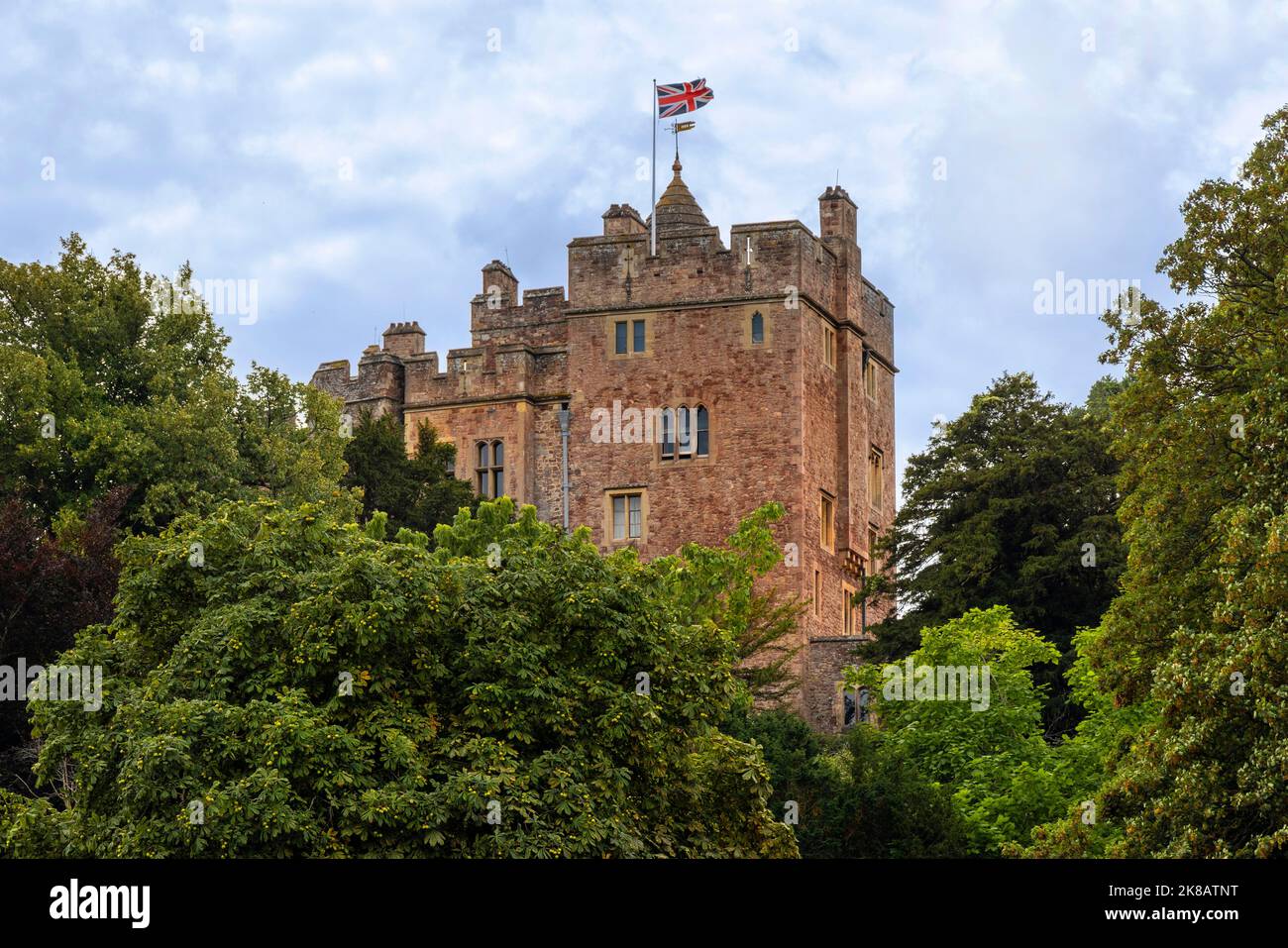 Dunster Castle, a former motte and bailey castle, now a country house ...