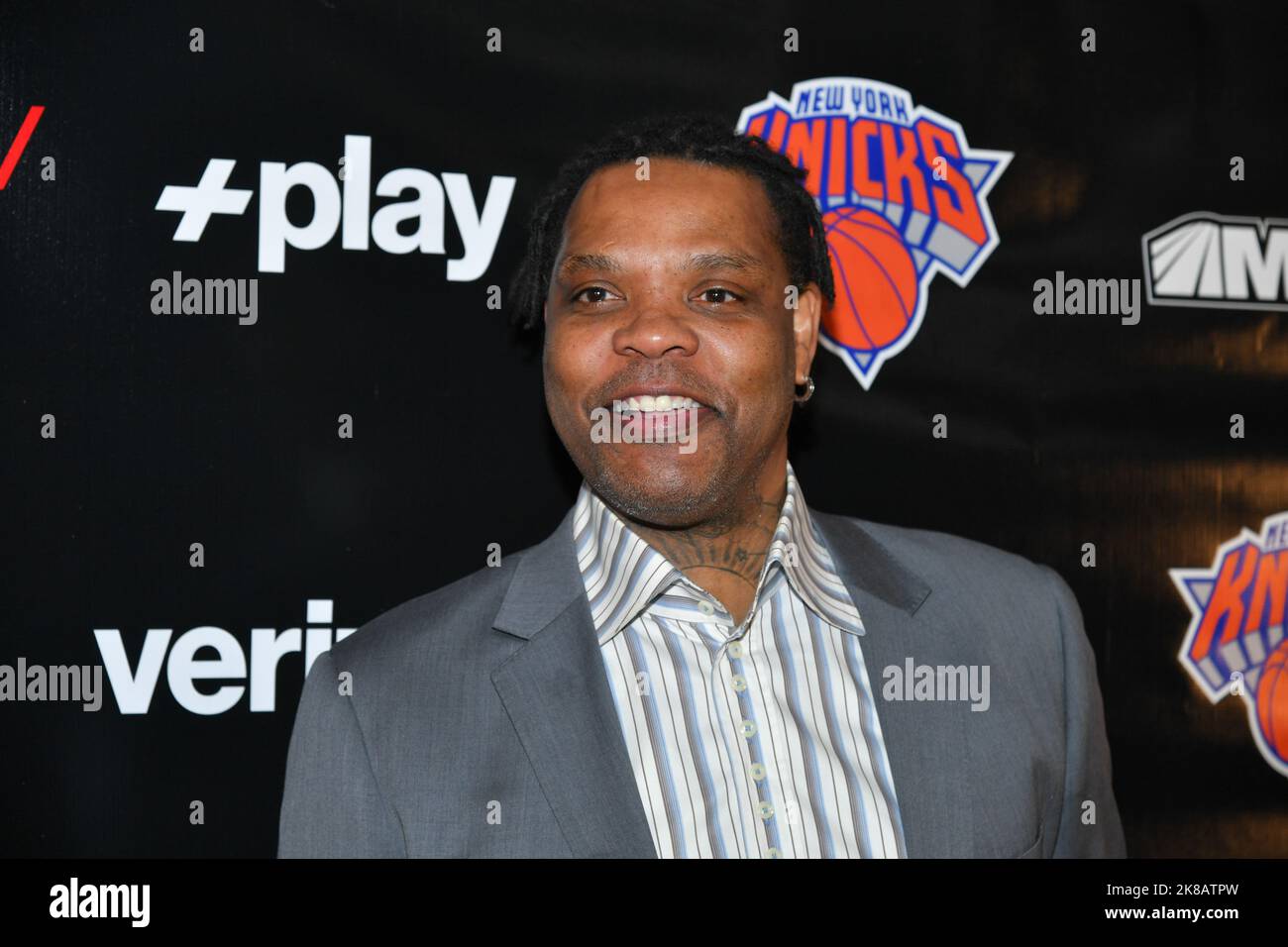Latrell Sprewell attends the Verizon +play Red Carpet at Madison Square Garden for the New York ...