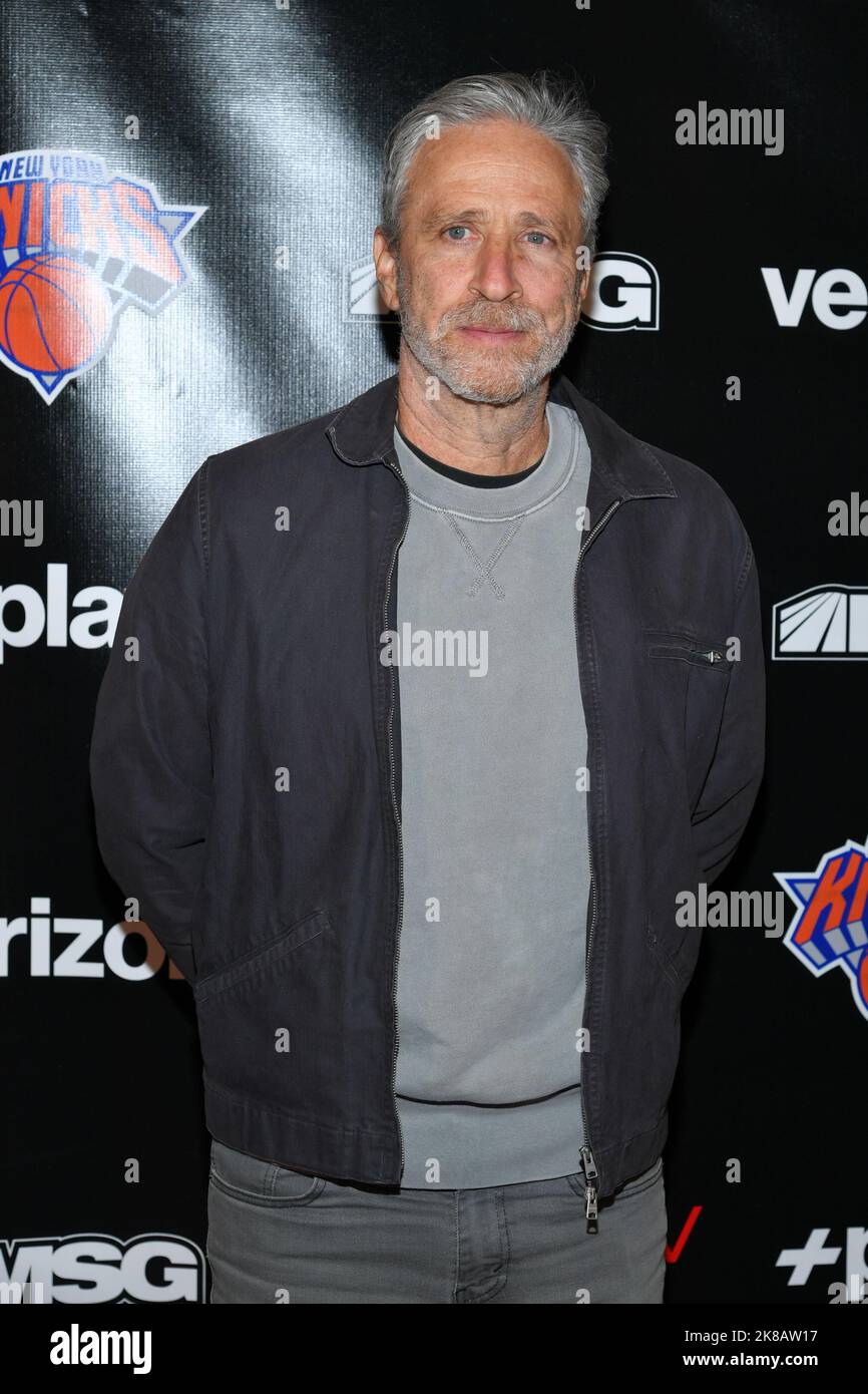 Jon Stewart attends the Verizon +play Red Carpet at Madison Square Garden for the New York ...