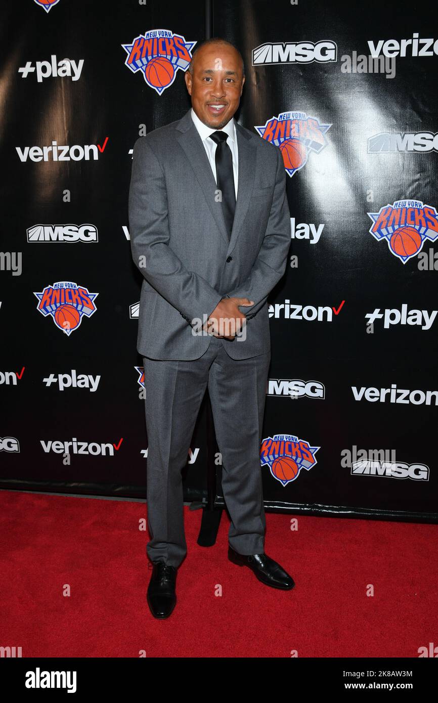John Starks attends the Verizon +play Red Carpet at Madison Square Garden for the New York ...