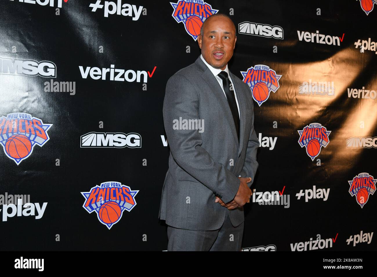 John Starks attends the Verizon +play Red Carpet at Madison Square Garden for the New York ...