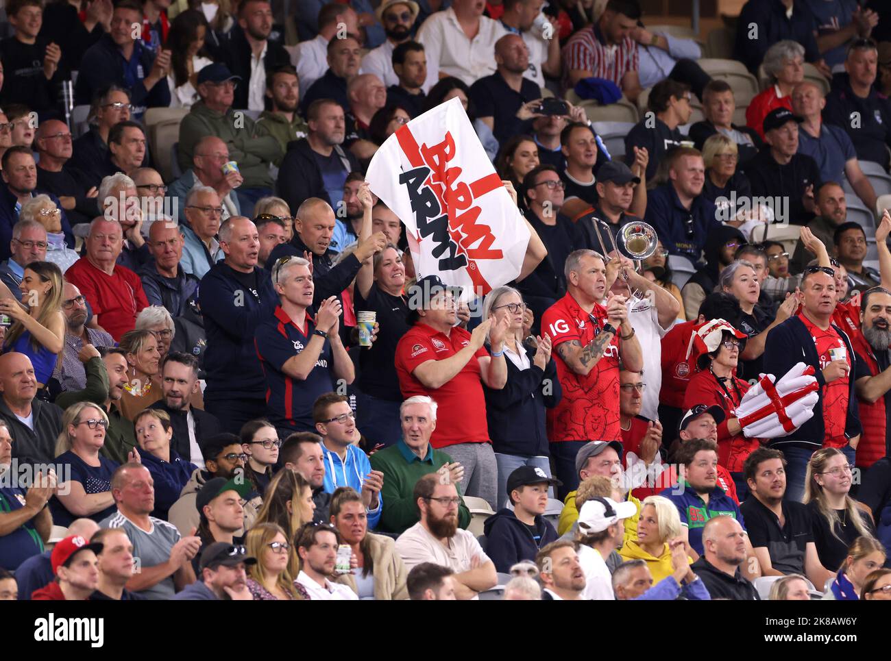 England's Barmy Army look on during the ICC Men's T20 World Cup group ...