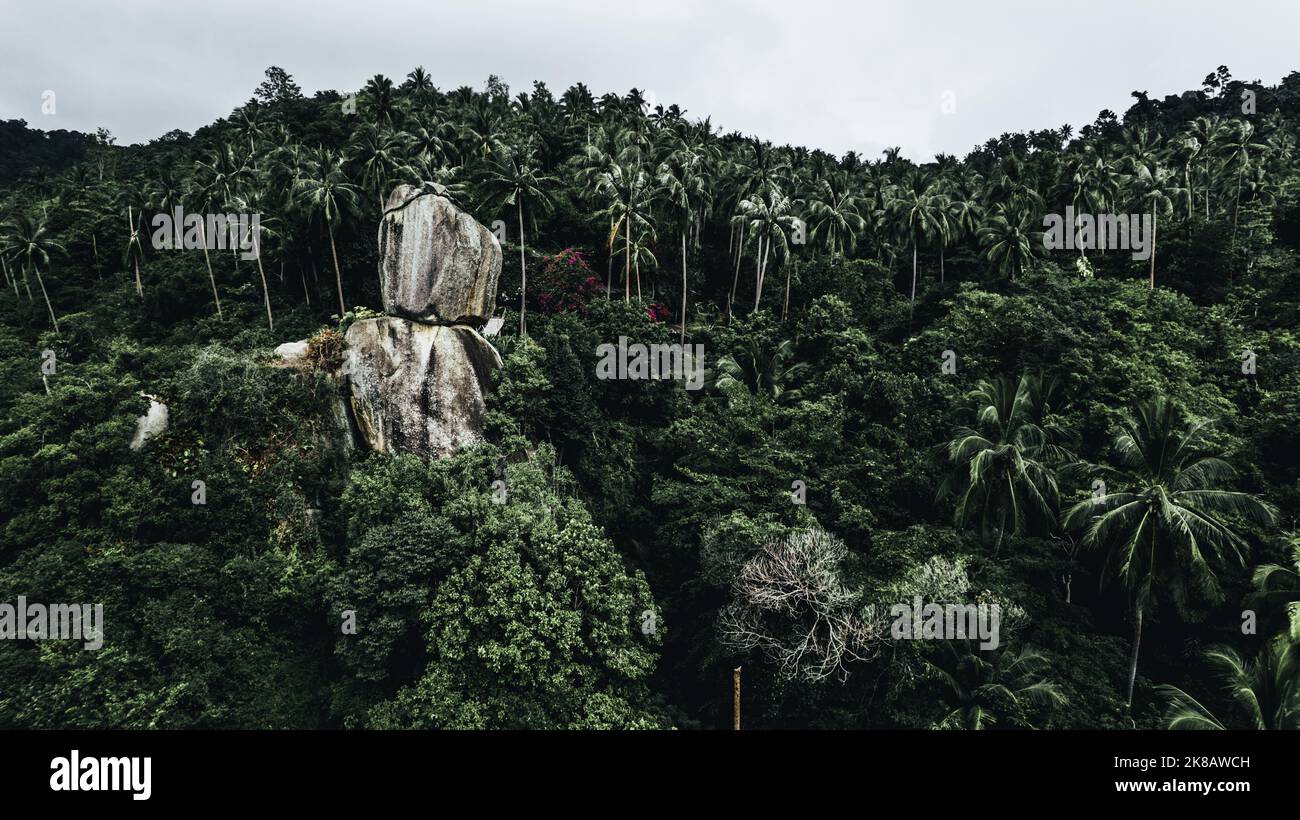 Aerial view of the Overlap Stone attraction Koh Samui Thailand Stock ...