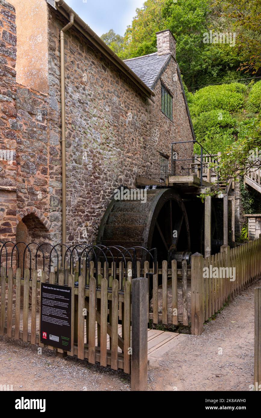 Dunster Castle Watermill situated on River Avill, a double overshot ...