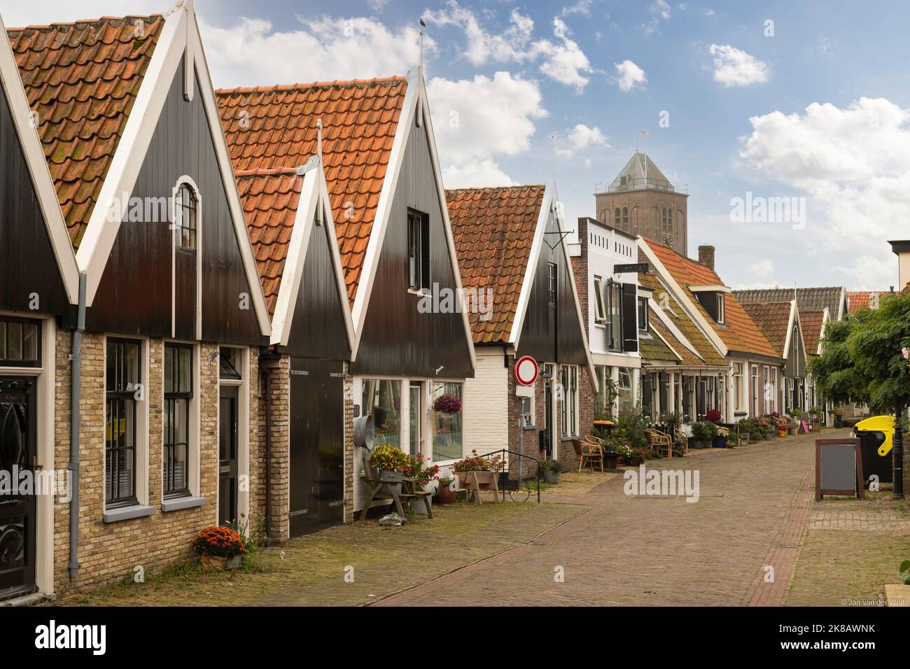 Small street in the center of the picturesque Oosterend on the island ...