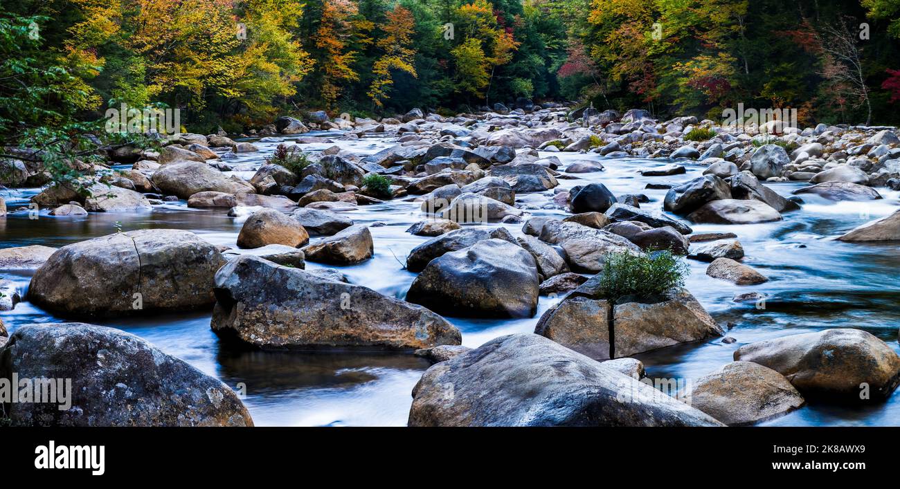 River with rocks and autumn colors in New Hampshire Stock Photo - Alamy