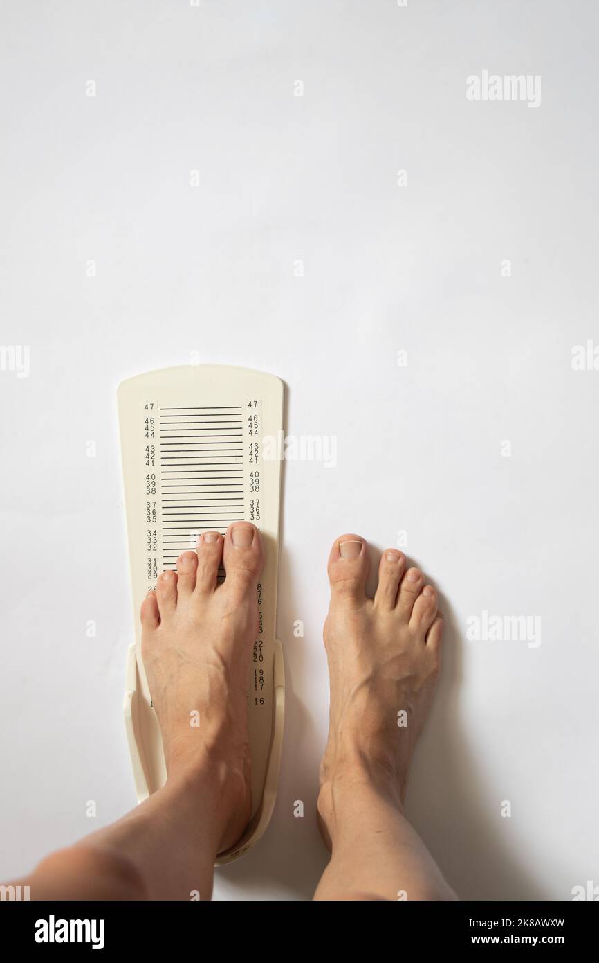 stopwatch for measuring leg length on an isolated background, plastic ...