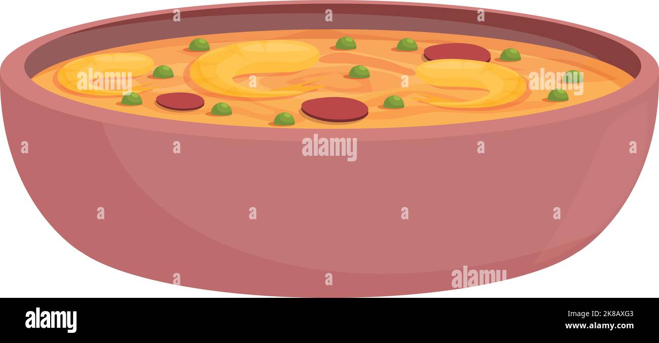 Shrimp soup icon cartoon vector. Spanish food. Spain tapas Stock Vector ...
