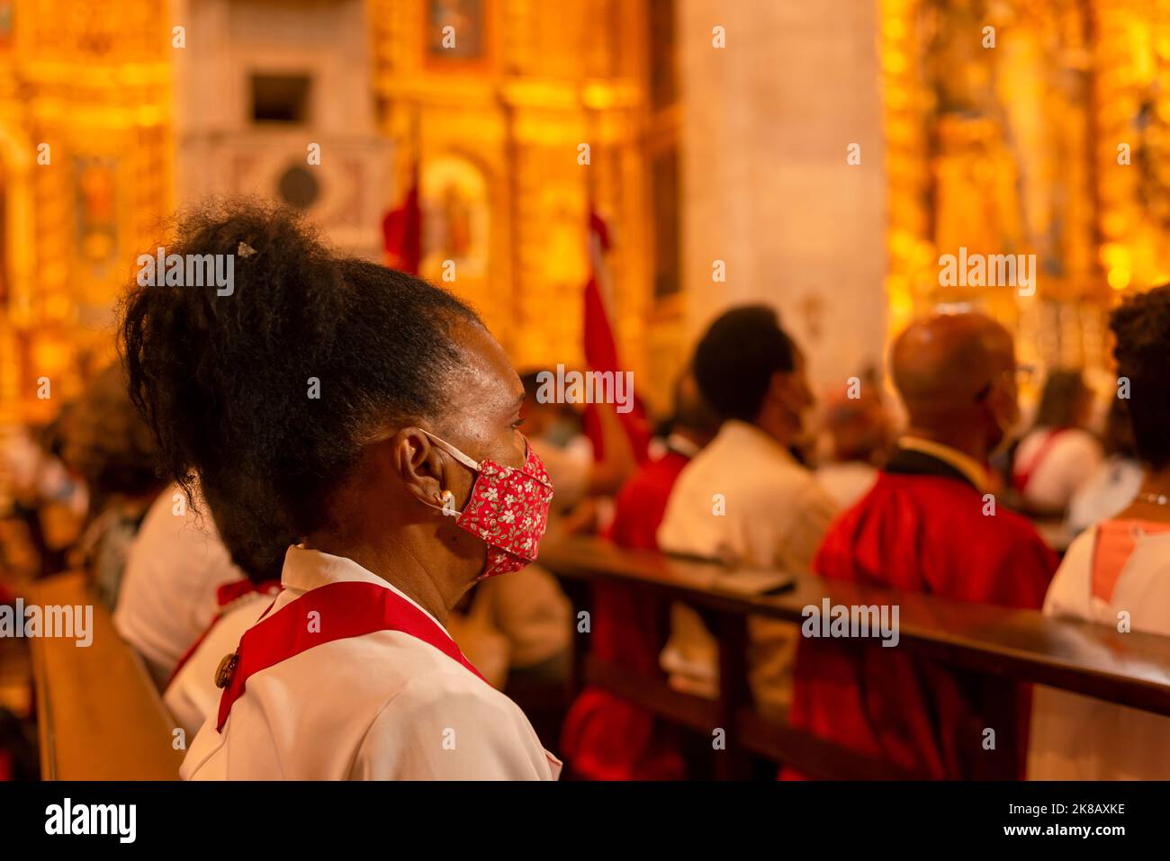 Salvador, Bahia, Brazil - June 16, 2022; Catholics and priests praying ...
