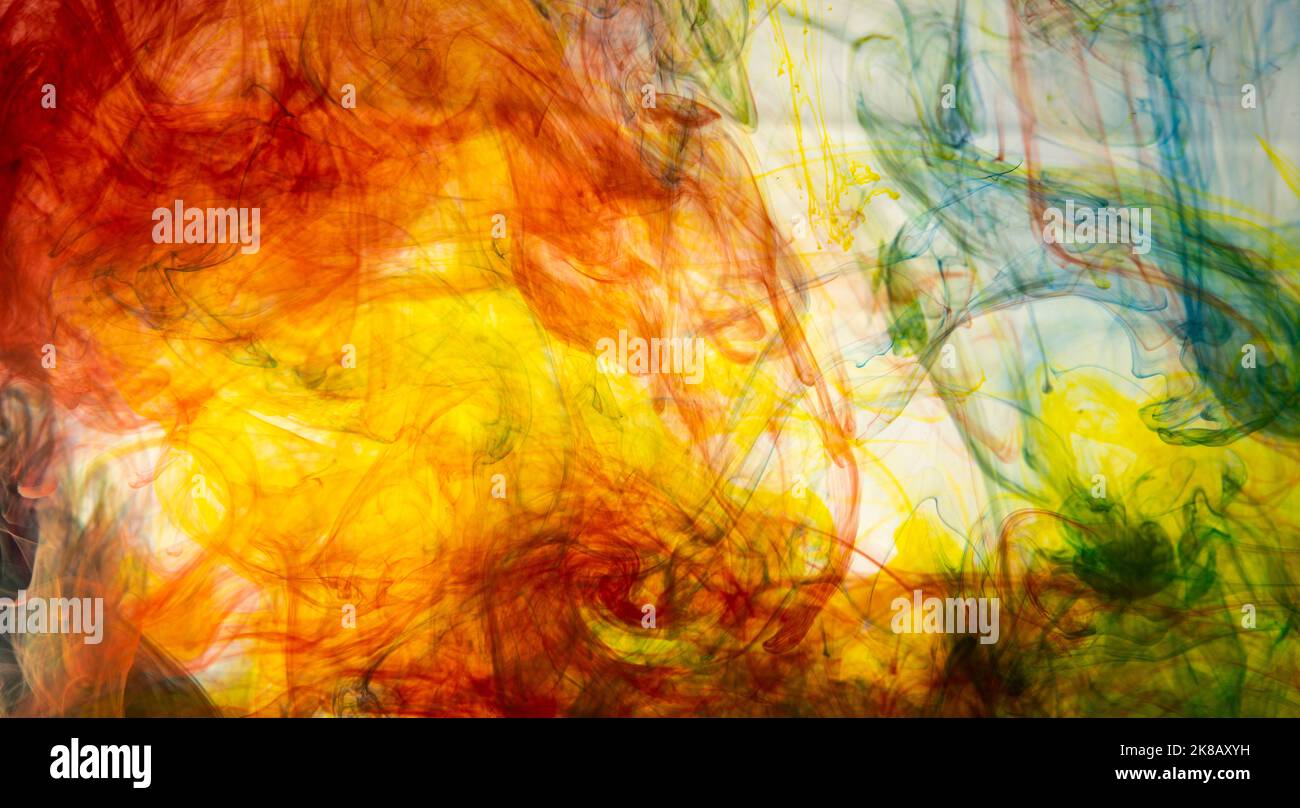 Art background with colourful inks into the canvas Stock Photo - Alamy