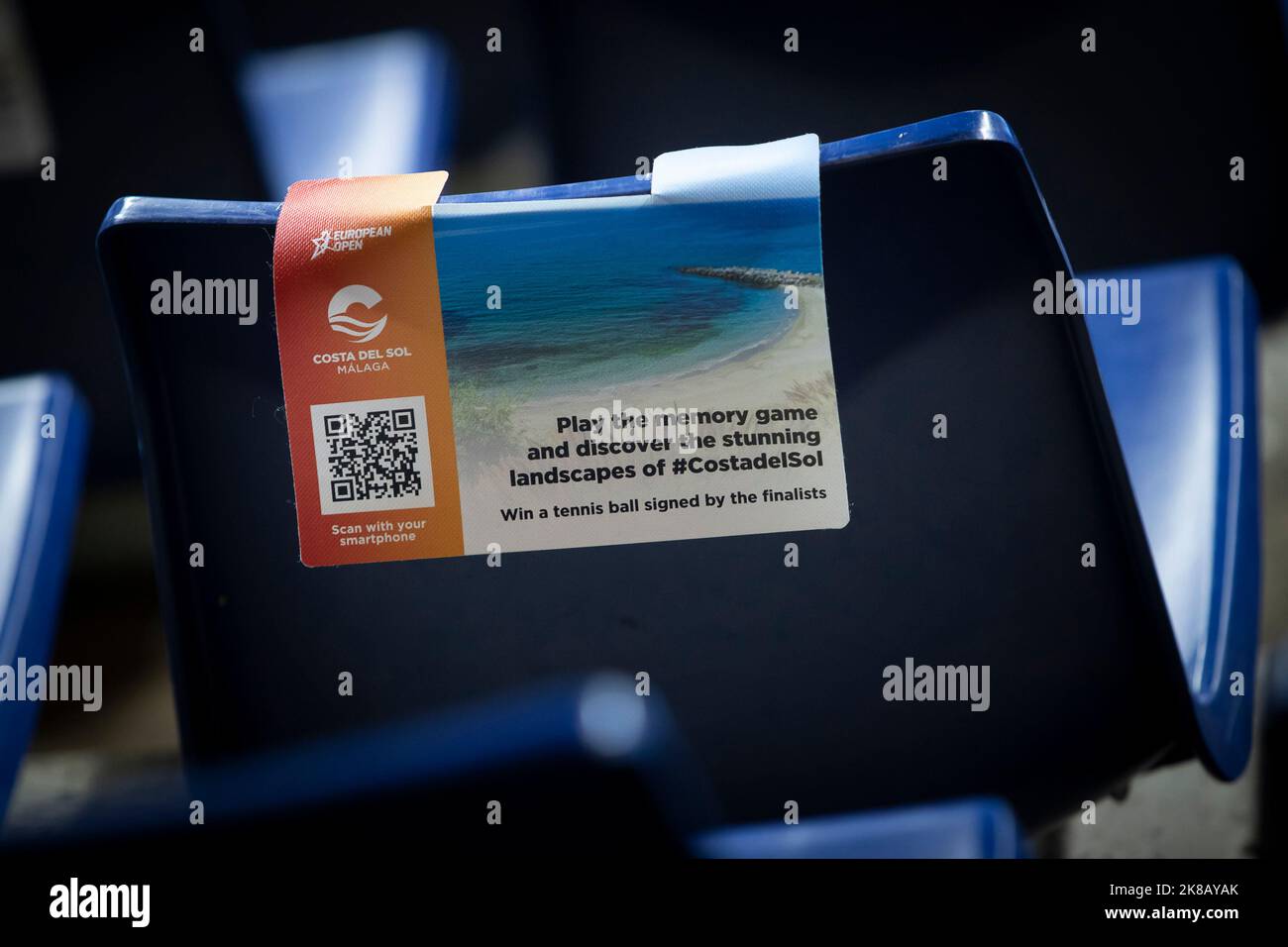 Illustration picture shows info a on seat at the European Open Tennis ...
