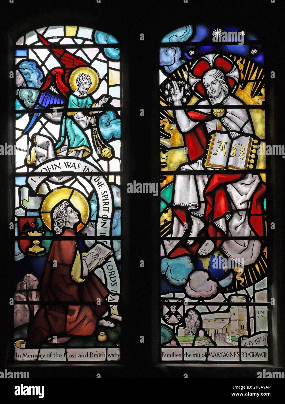 Stained glass window by Harcourt Medhurst Doyle (1913 - 2011) depicting ...