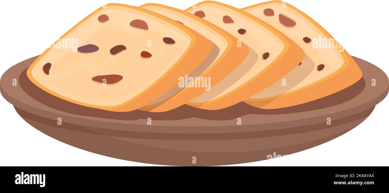 Nut bread icon cartoon vector. Austria cuisine. Cake food Stock Vector ...