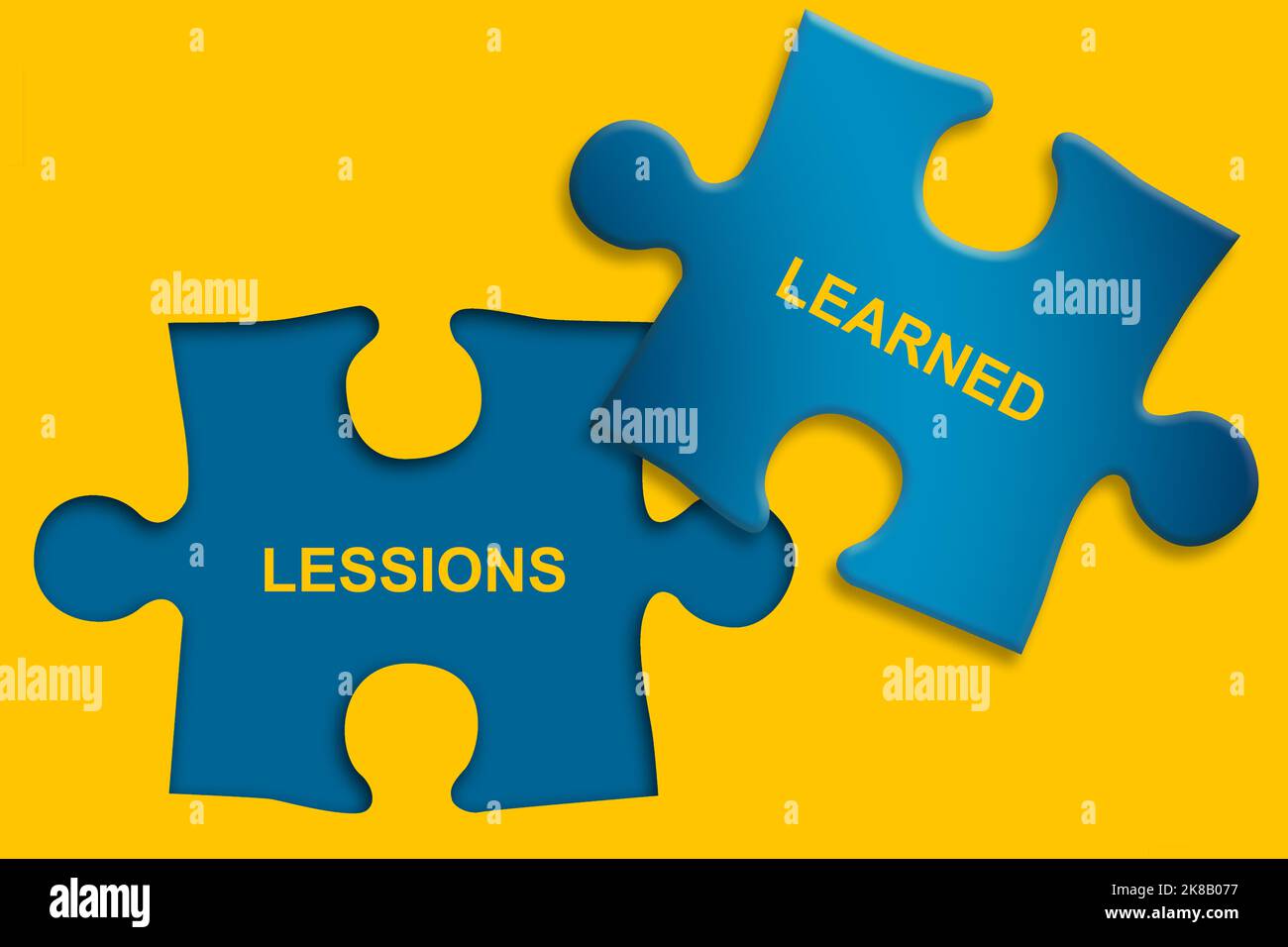 Lessons learned text on jigsaw puzzle, 3d rendering Stock Photo - Alamy