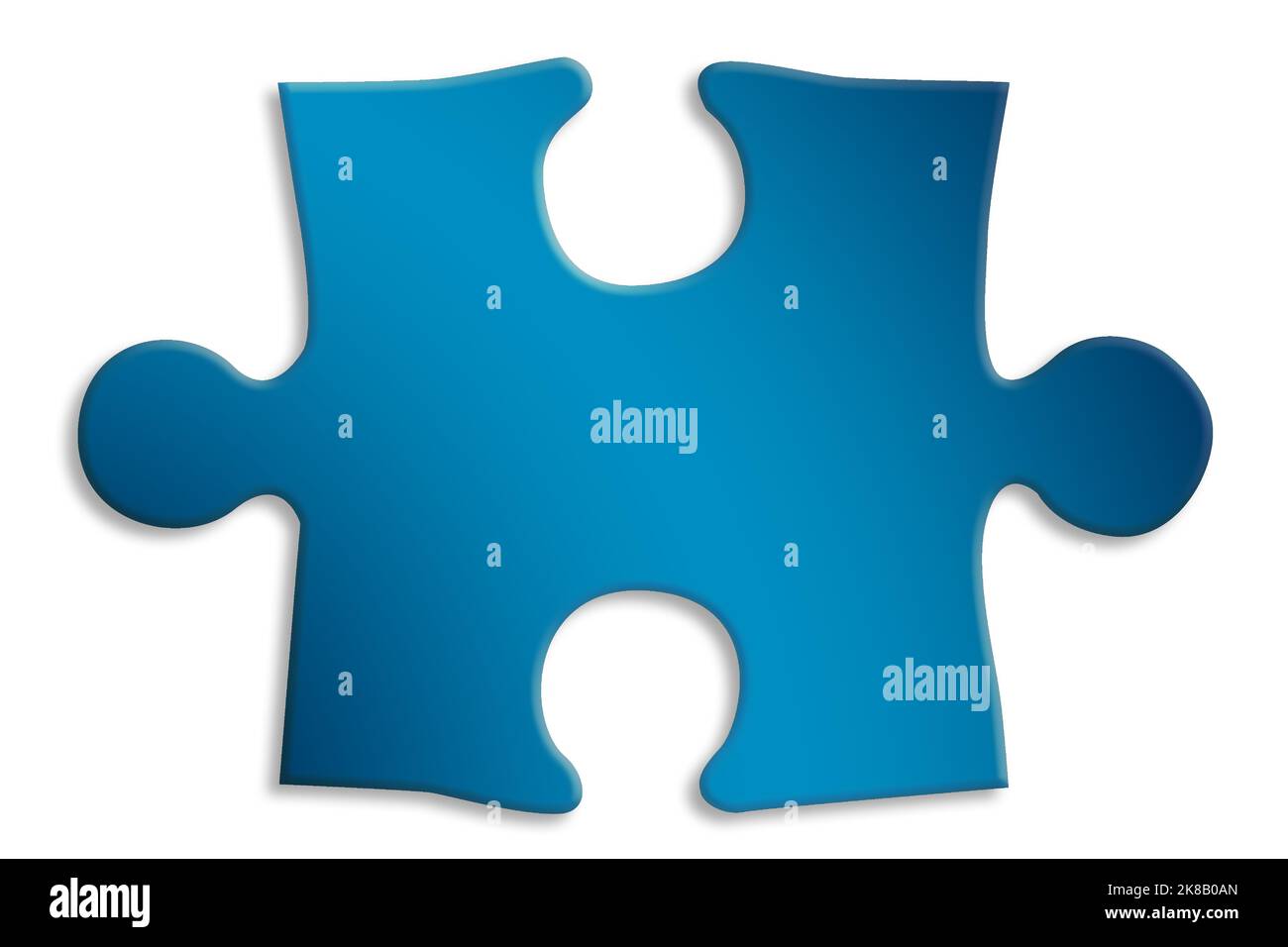 Blue jigsaw puzzle isolated on white background, 3d rendering Stock ...