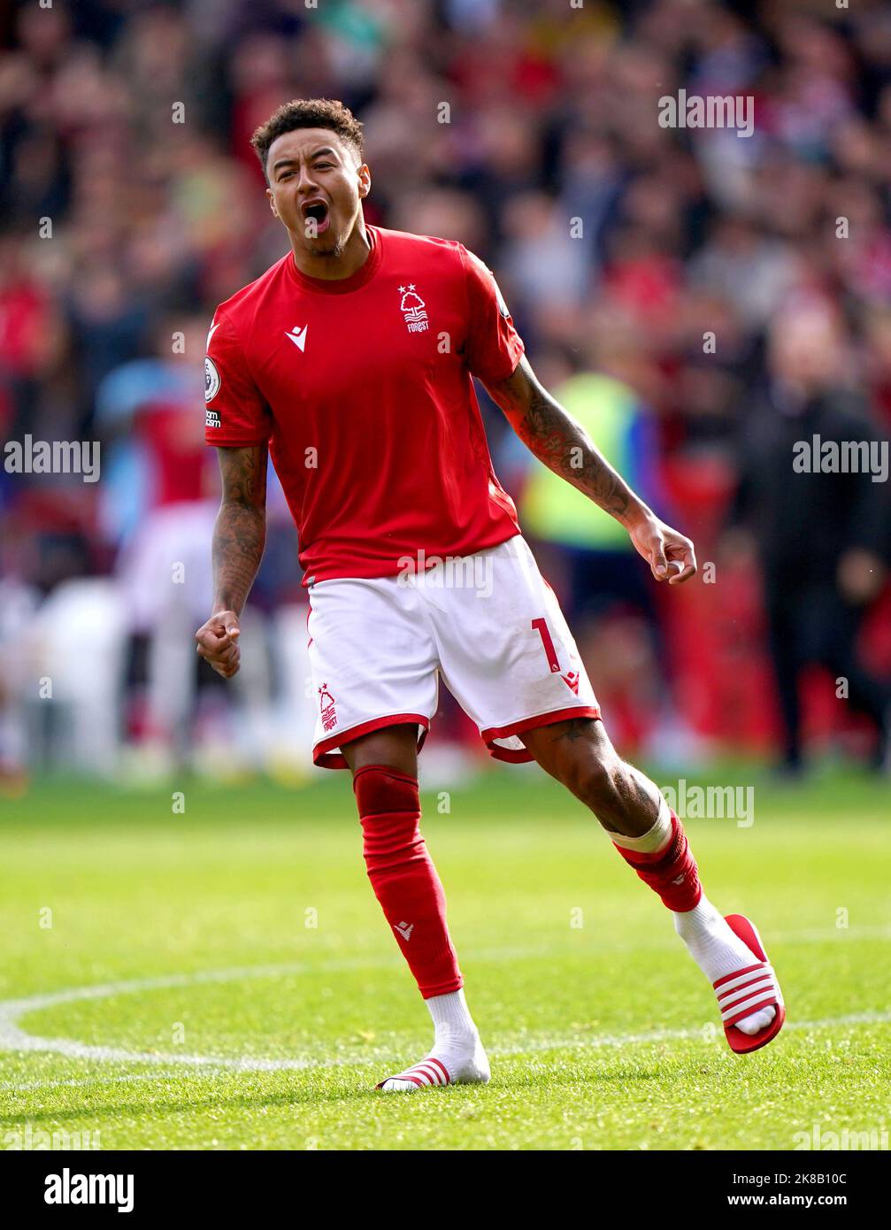 Nottingham Forest's Jesse Lingard celebrates at the end of the Premier ...