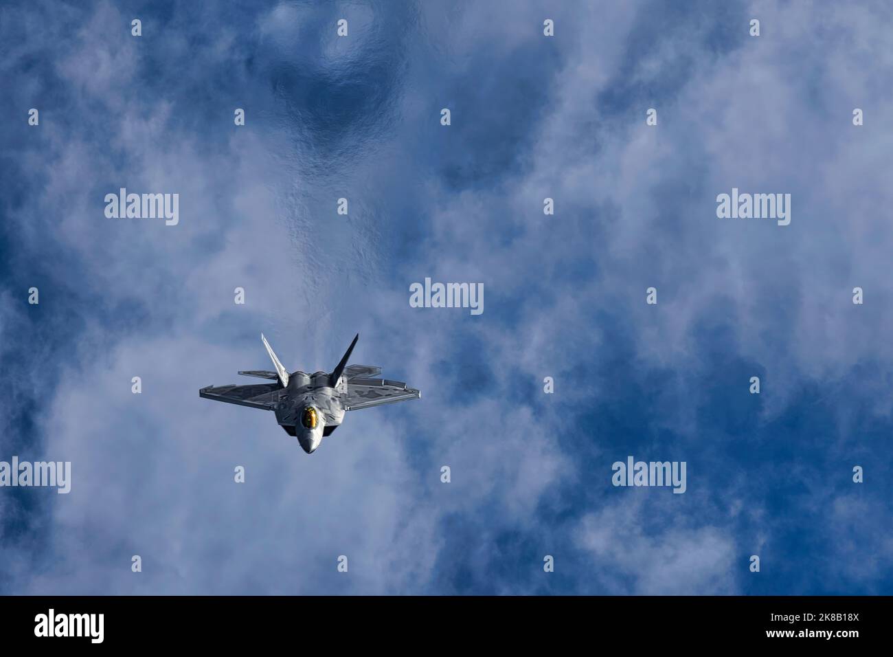 A Lockheed Marting F-22 Raptor completes a hight altitude loop at the ...