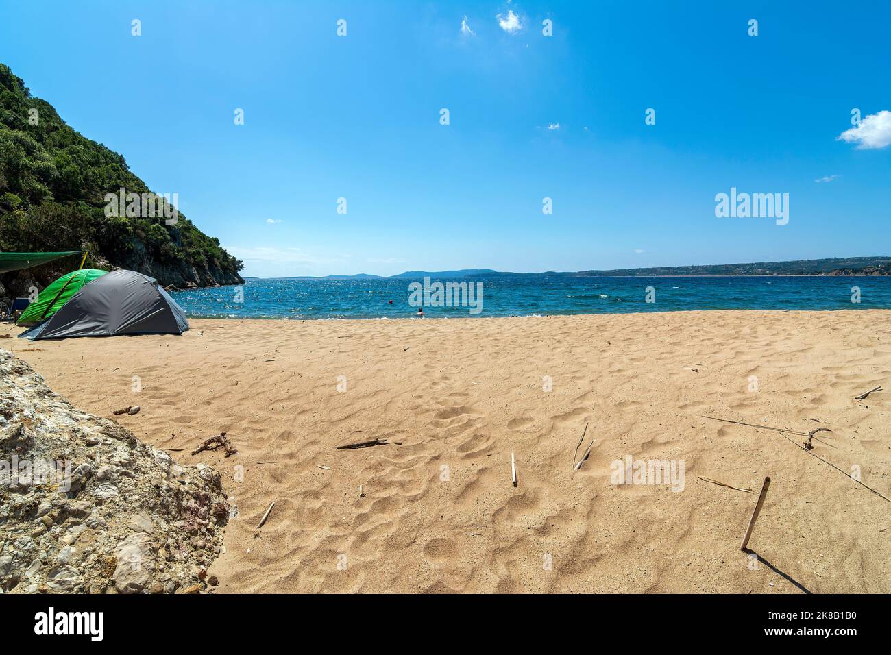 Lonely sand beach in Messinia. Greece Stock Photo - Alamy