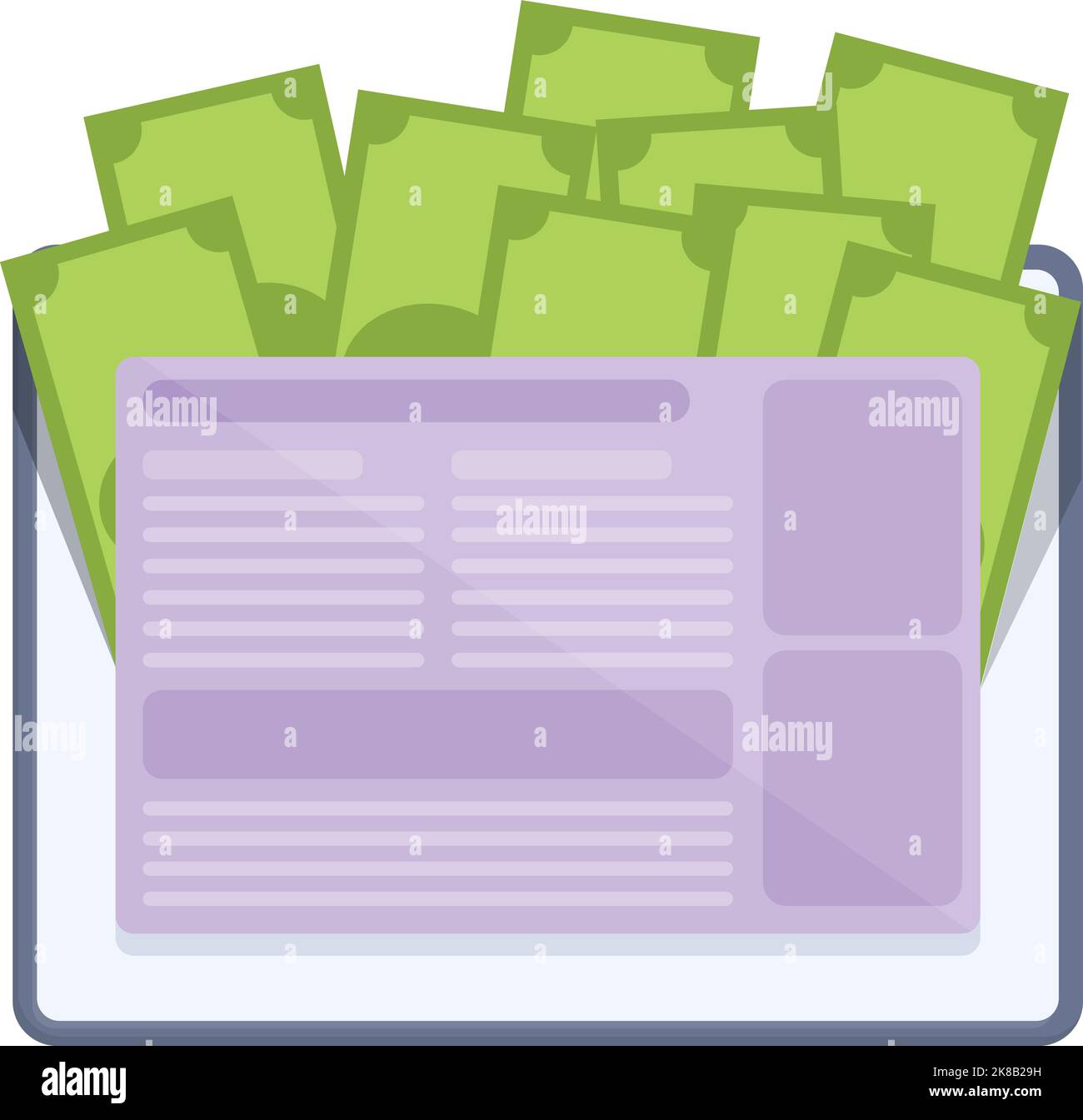 Online cash icon cartoon vector. Money blog. Monetize profit Stock ...