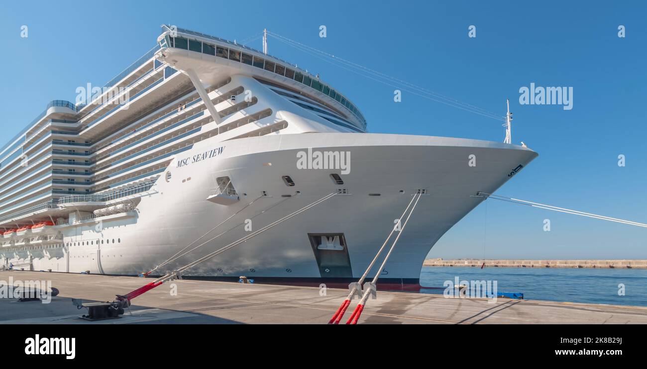 Marseille, France - June 30, 2018: The cruise ship the MSC Seaview, a ...