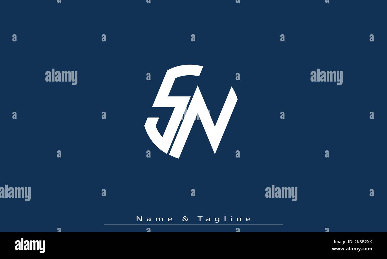 Alphabet letters Initials Monogram logo SN , NS Stock Vector Image ...