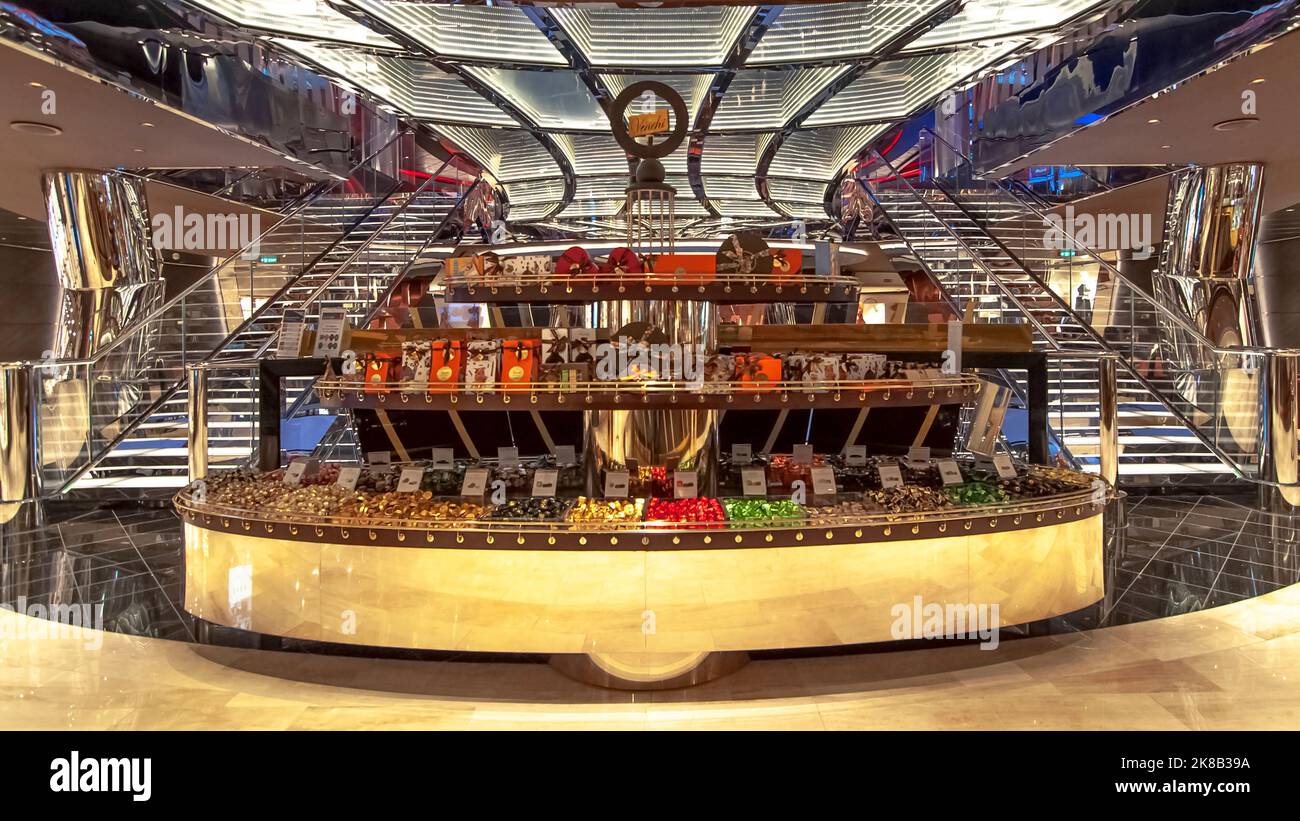 Marseille, France - September 08, 2018: Gallery view inside the MSC ...