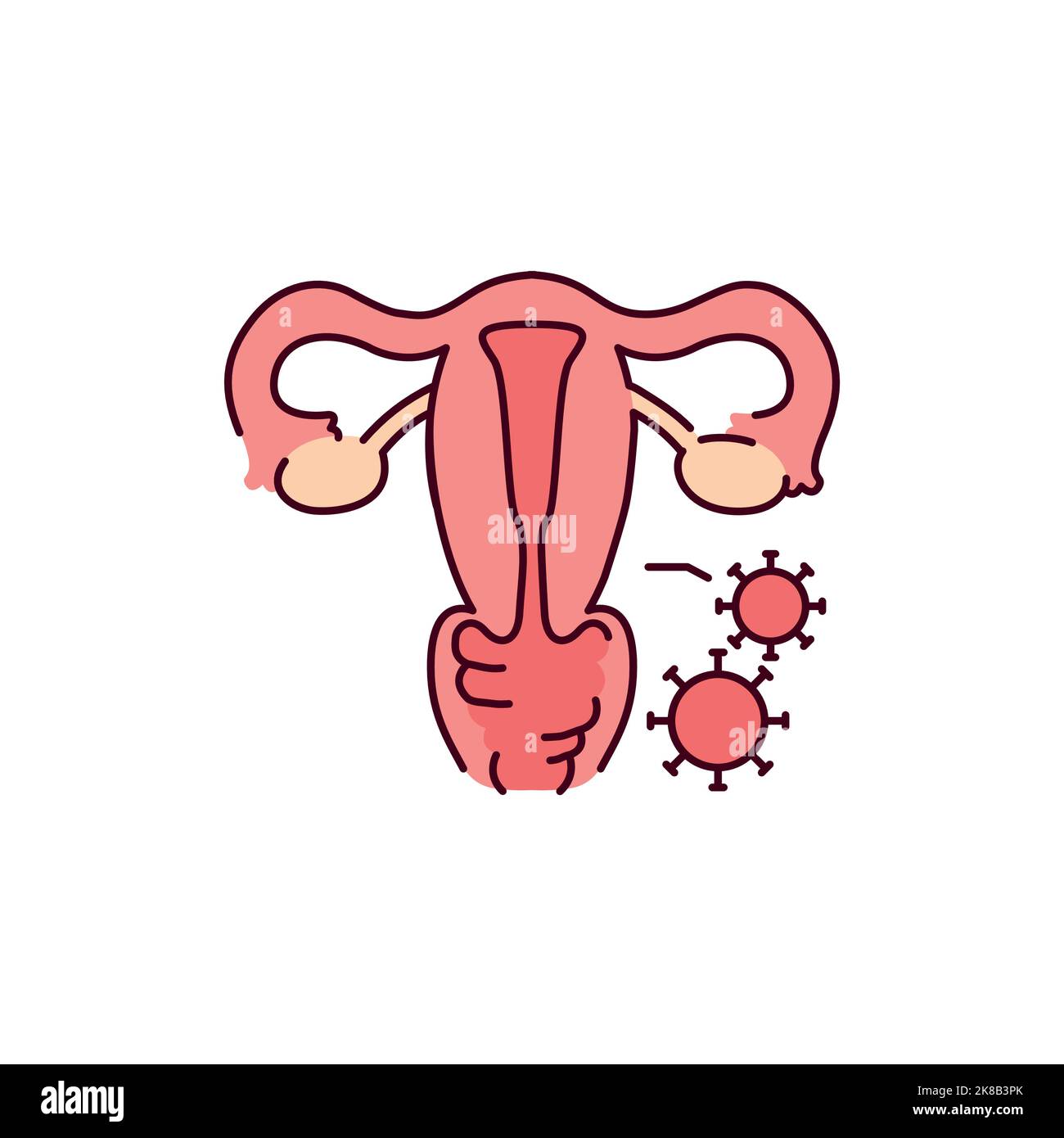 Infectious diseases uterus color line icon. Gynecology problem Stock ...
