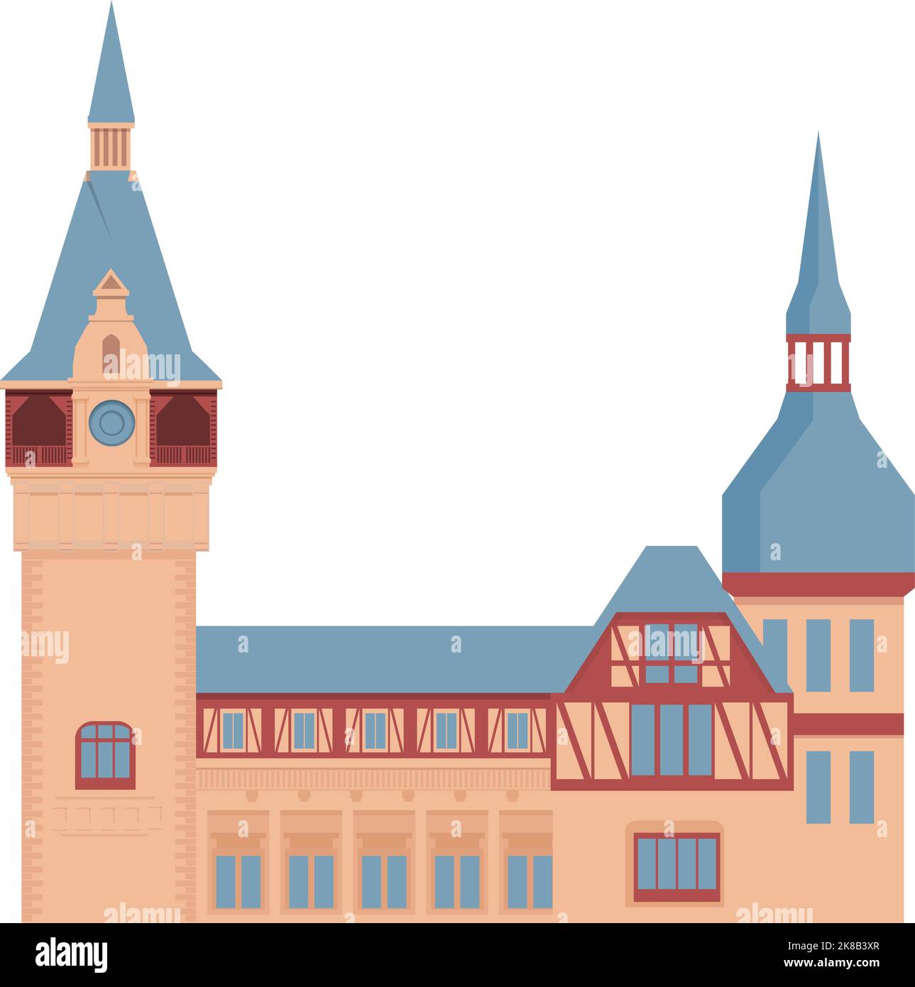 Romanian mountain church icon cartoon vector. Romania map. Landmark ...