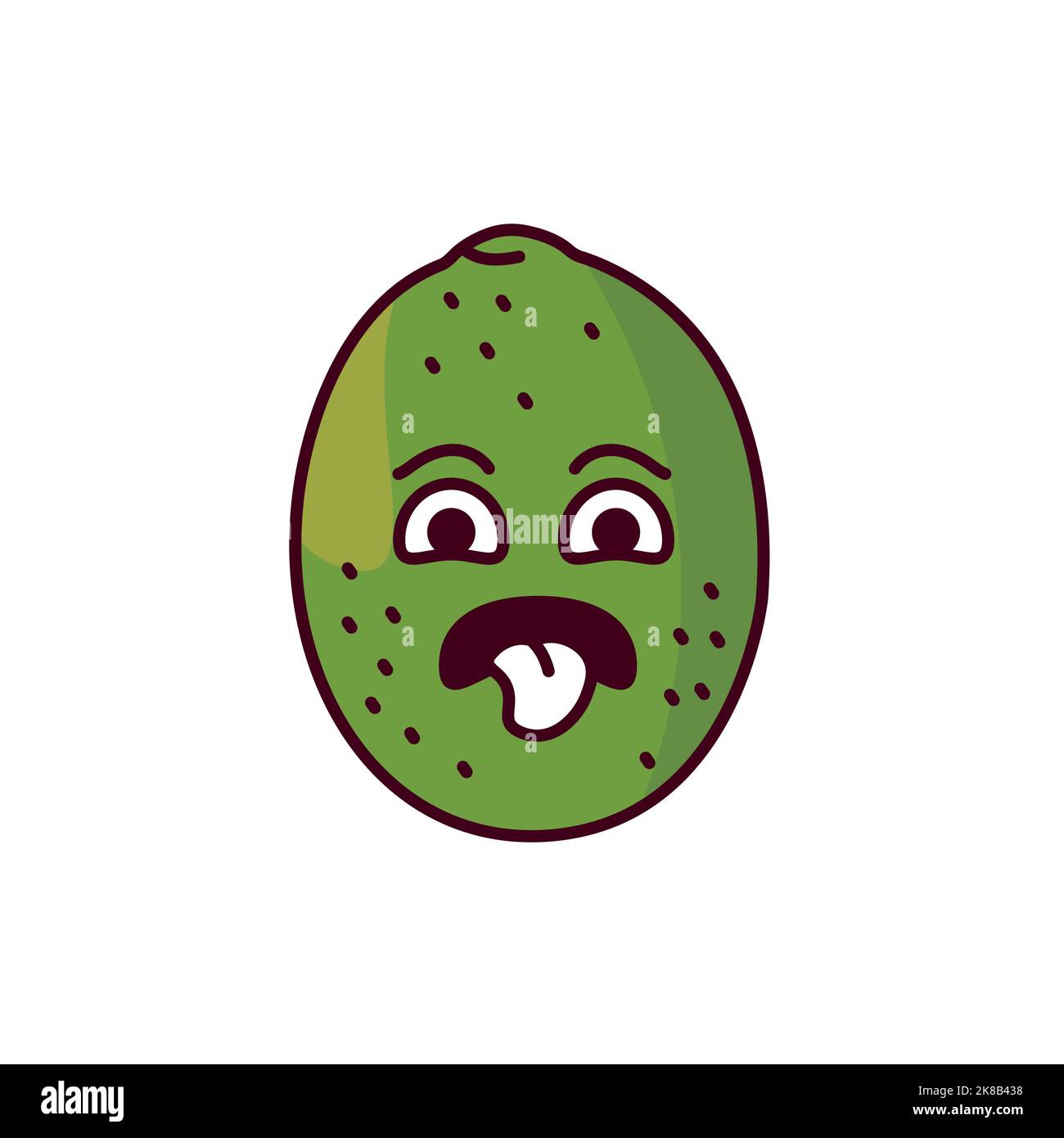 Lime with the emotion of disgust color line icon. Mascot of emotions ...