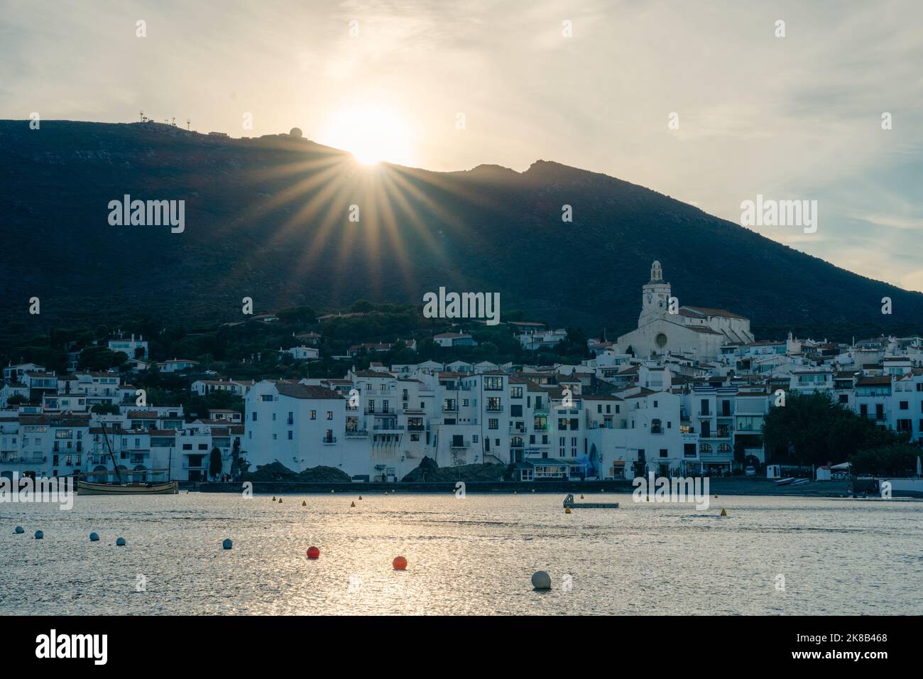 Streets of Cadaques white village in Costa Brava in Spain Stock Photo ...