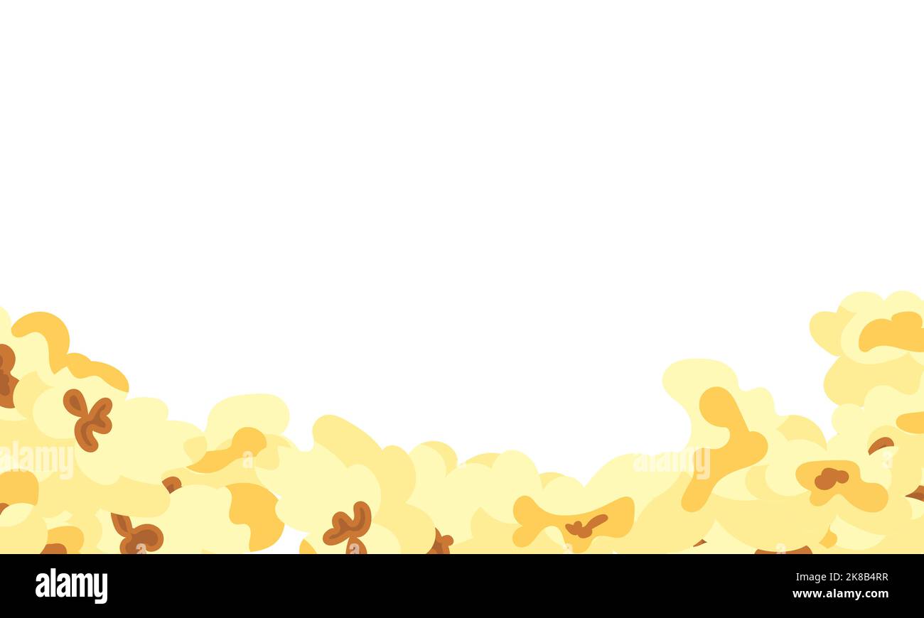 Background cartoon kernels popcorn and pop corn snack. Tasty icon grain ...