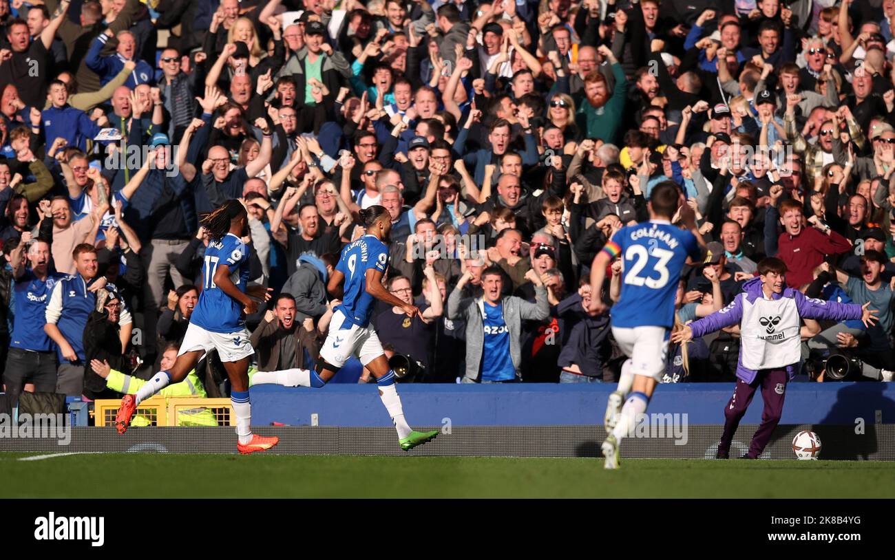 Everton's Dominic Calvert-Lewin celebrates scoring their side's first ...