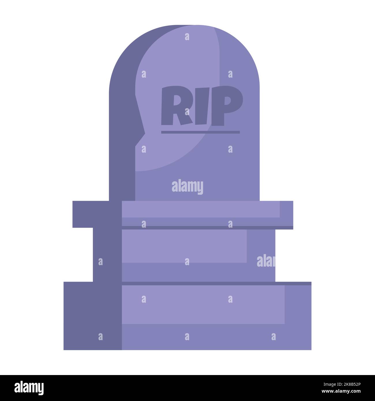 Icon cartoon headstone or tombstone for grave. Death gravestone for cemetery and dead symbol ...