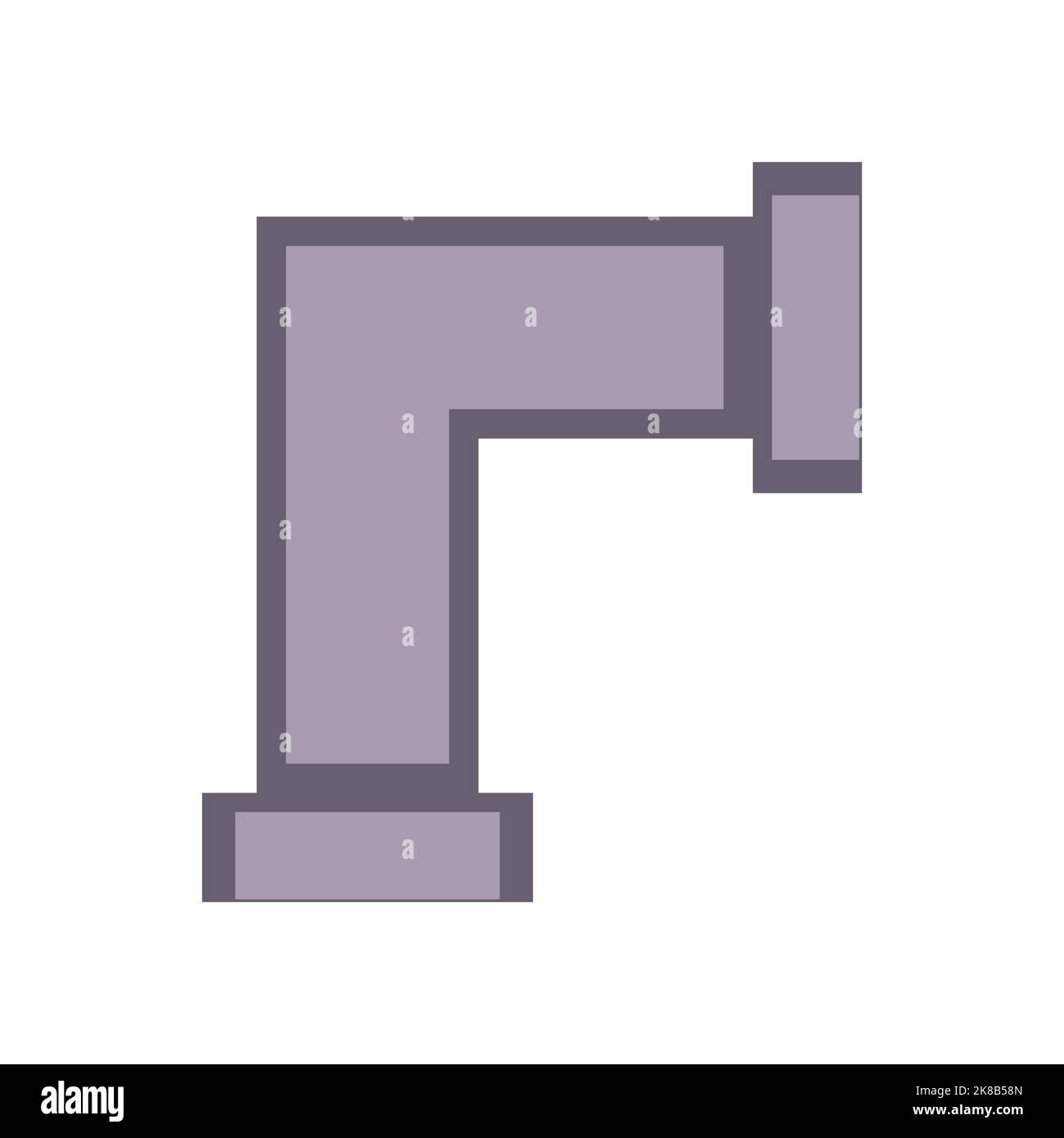 Metal pipe. Icon for pipeline and water tube construction. Industrial ...