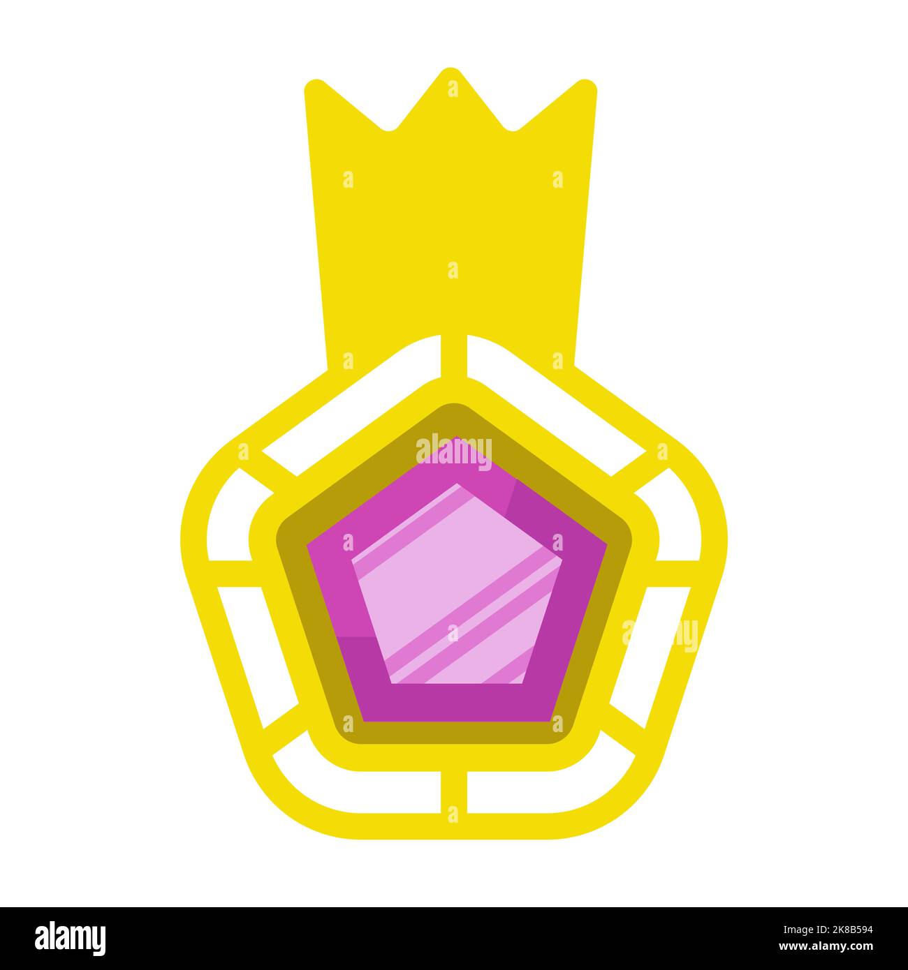 Game gem cartoon icon. Award amulet and asset interface. Jewelry ...