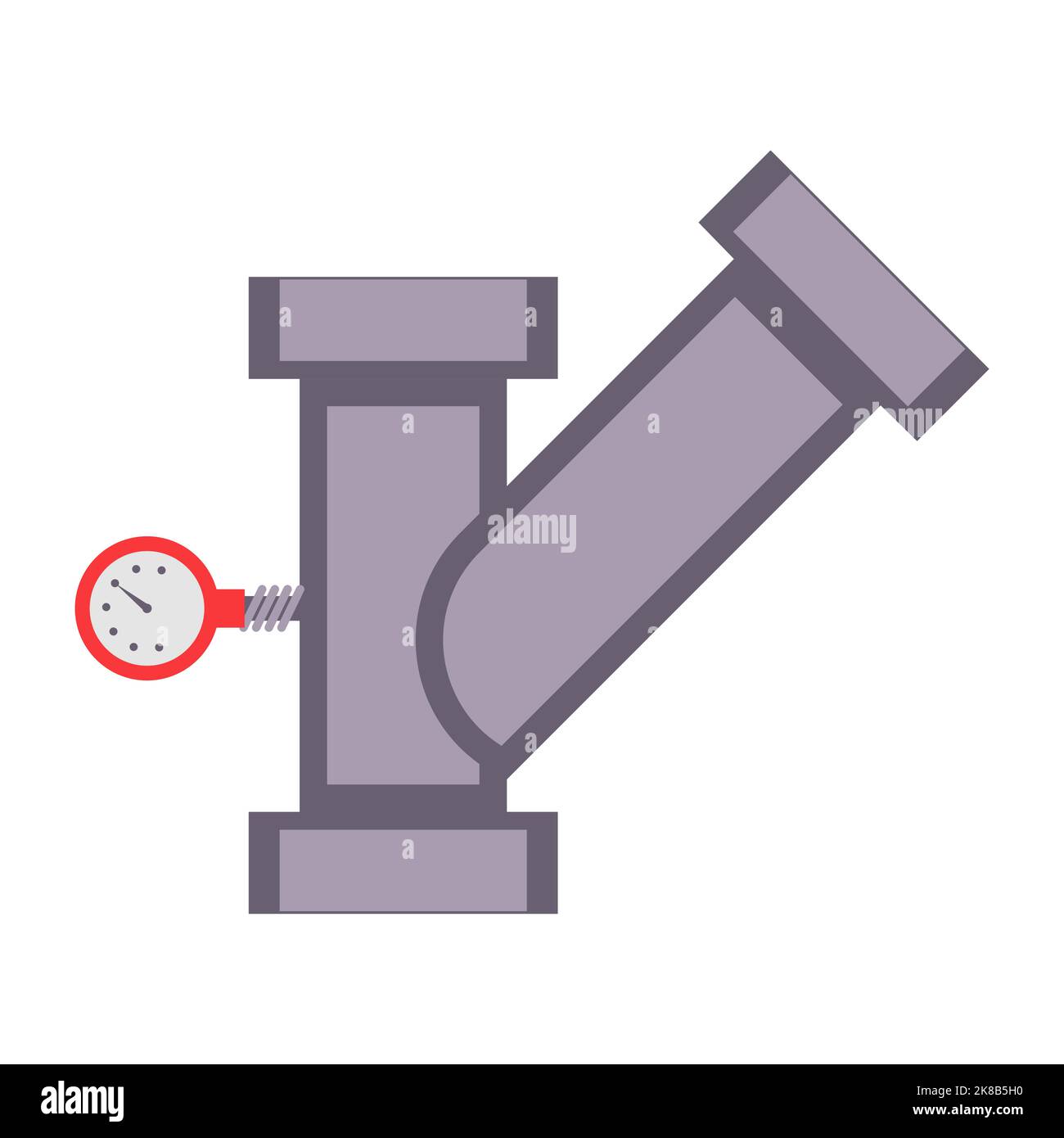 Metal pipe. Icon for pipeline and water tube construction. Industrial pipe for water or gas ...