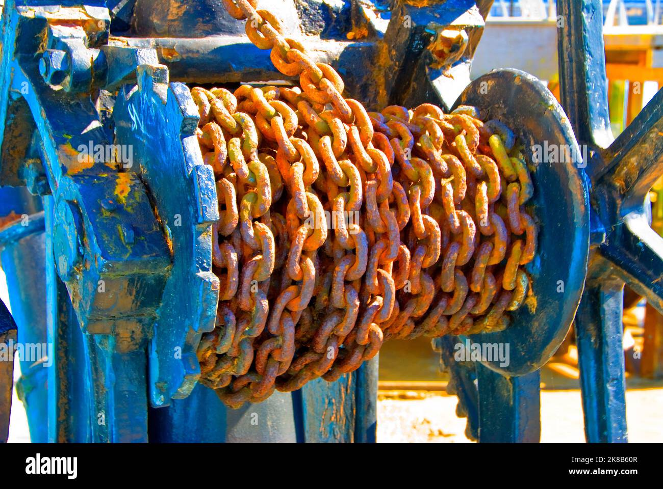 chains by the River Thames Stock Photo - Alamy