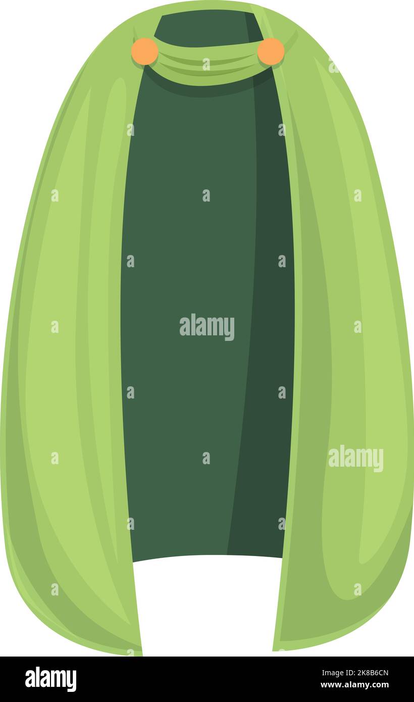 Green forest cloak icon cartoon vector. CApe hero. Magic cloth Stock ...