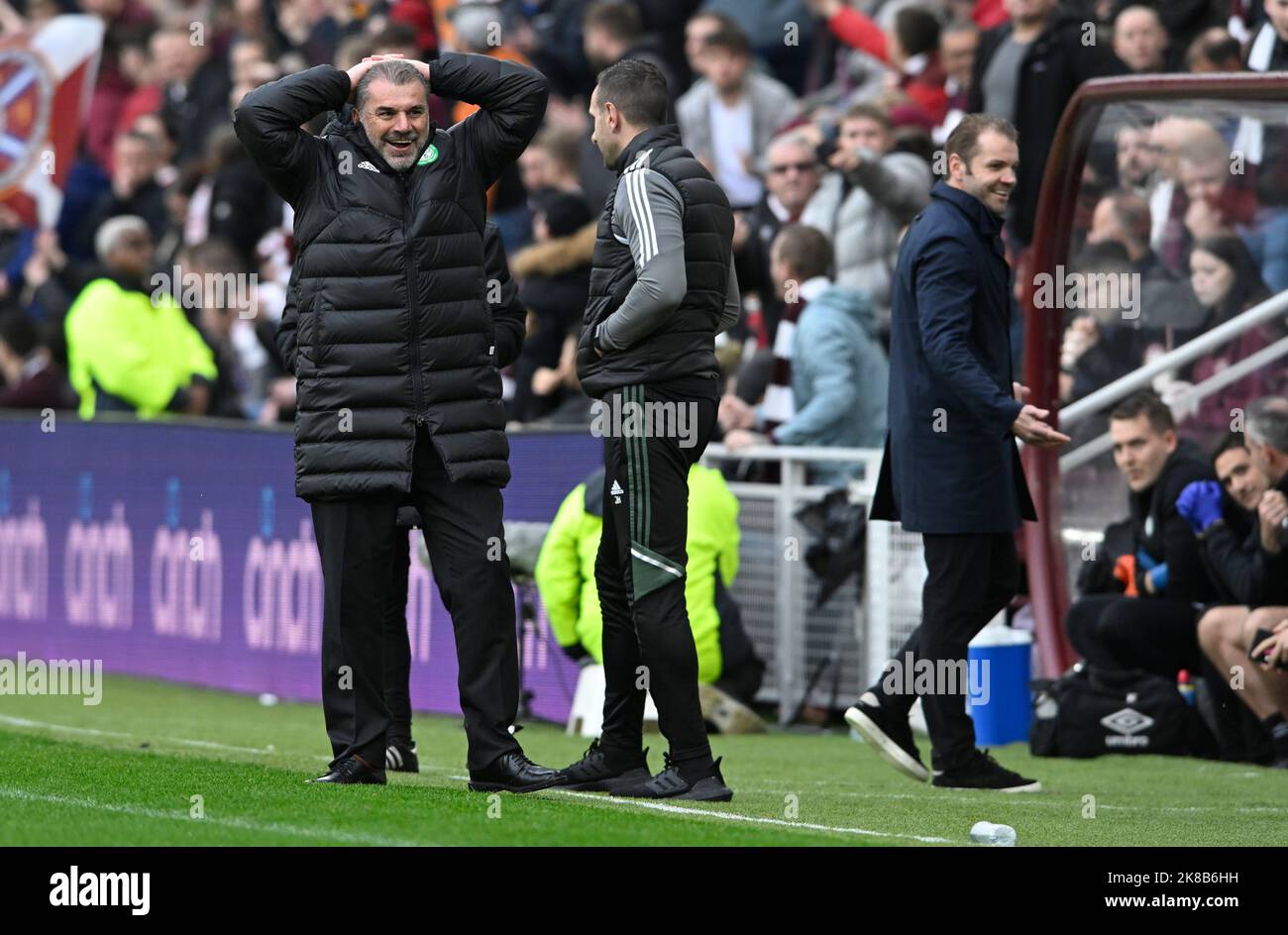 Edinburgh, Scotland, 22nd October 2022. Celtic Manager Ange Postecoglou ...