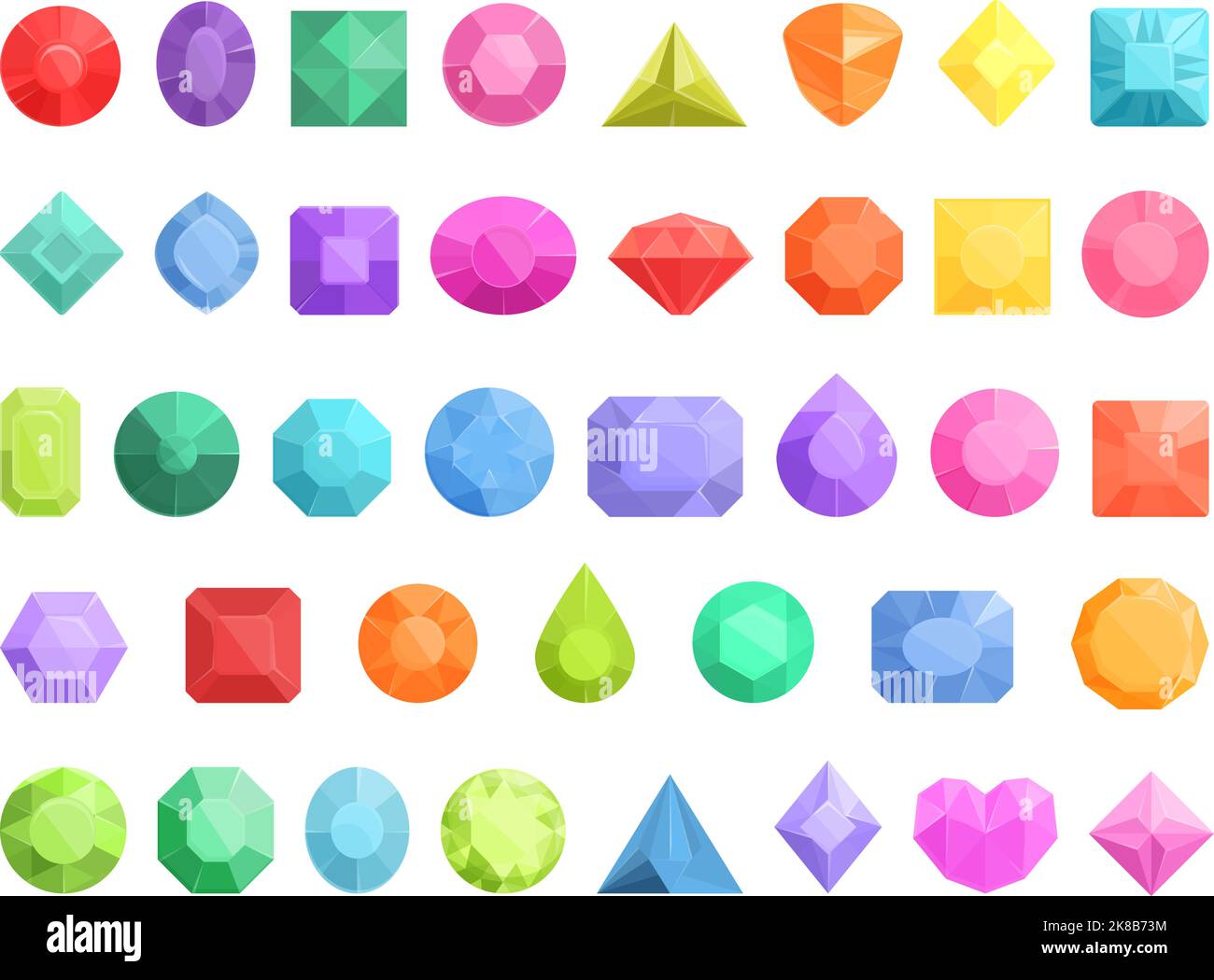 Rhinestones icons set cartoon vector. Gem stone. Jewel gemstone Stock ...
